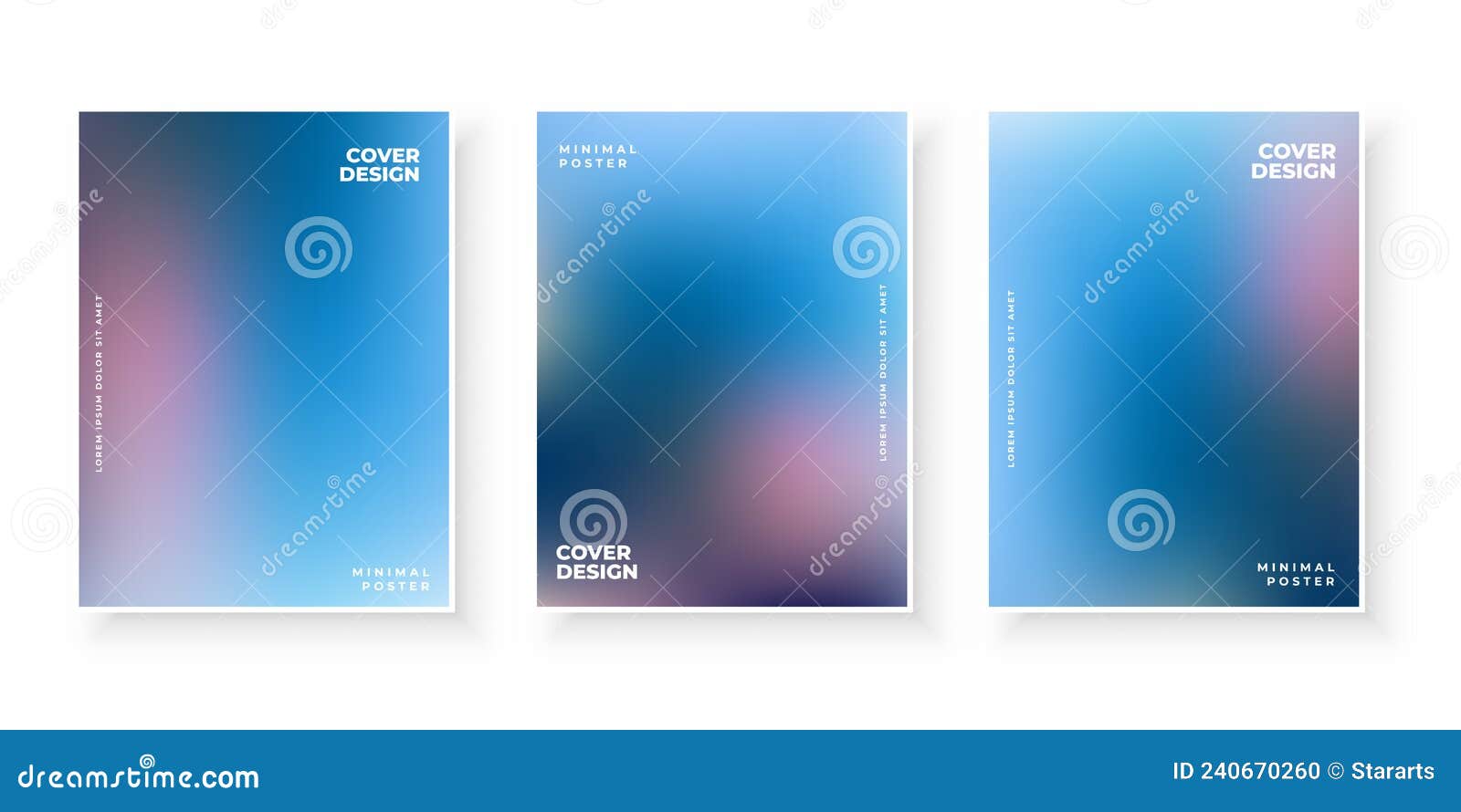 Blue Shade Gradient Poster Design Template Stock Vector - Illustration ...