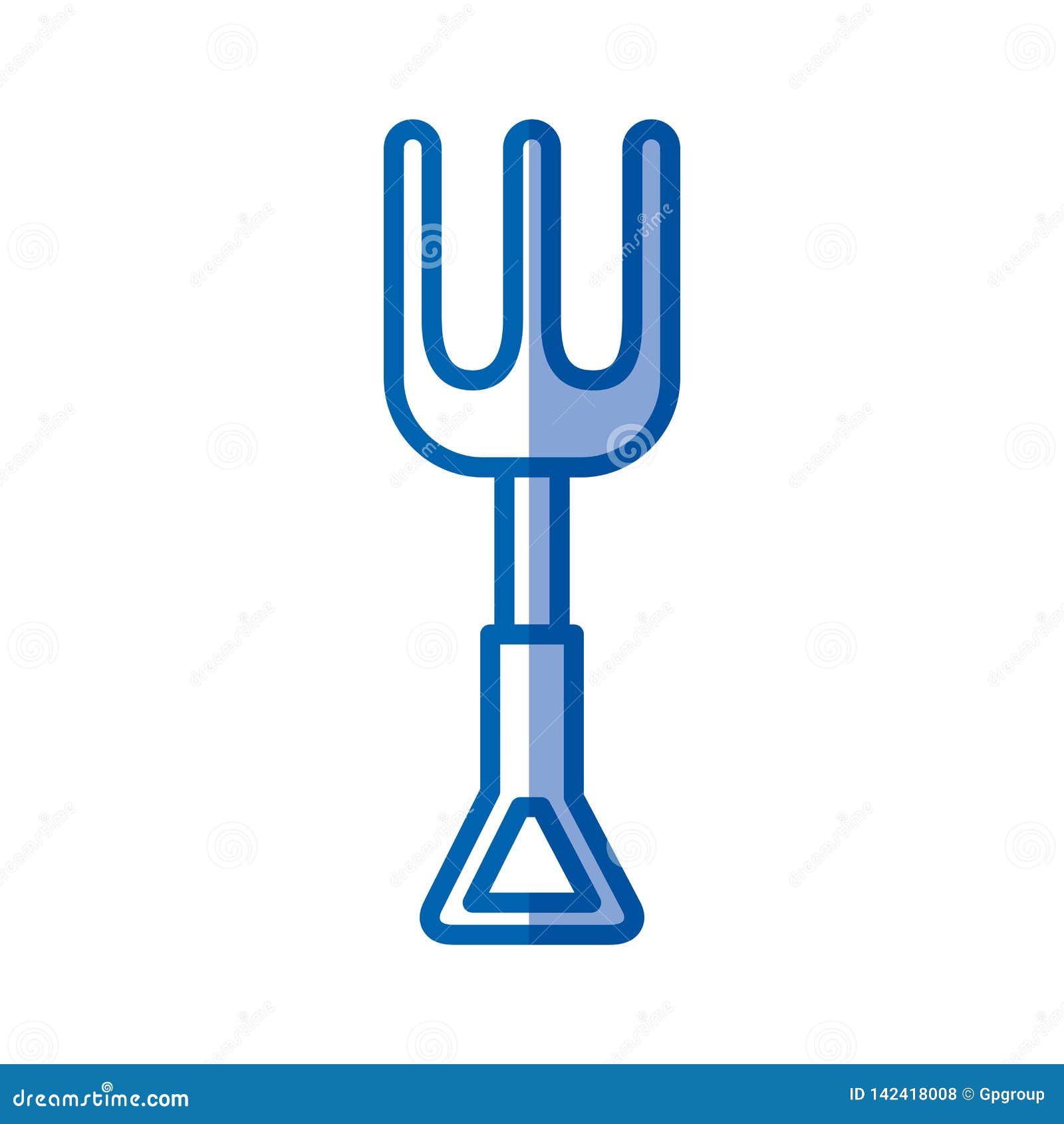 Blue Shading Silhouette of Toy Rake Beach Kit Stock Vector ...