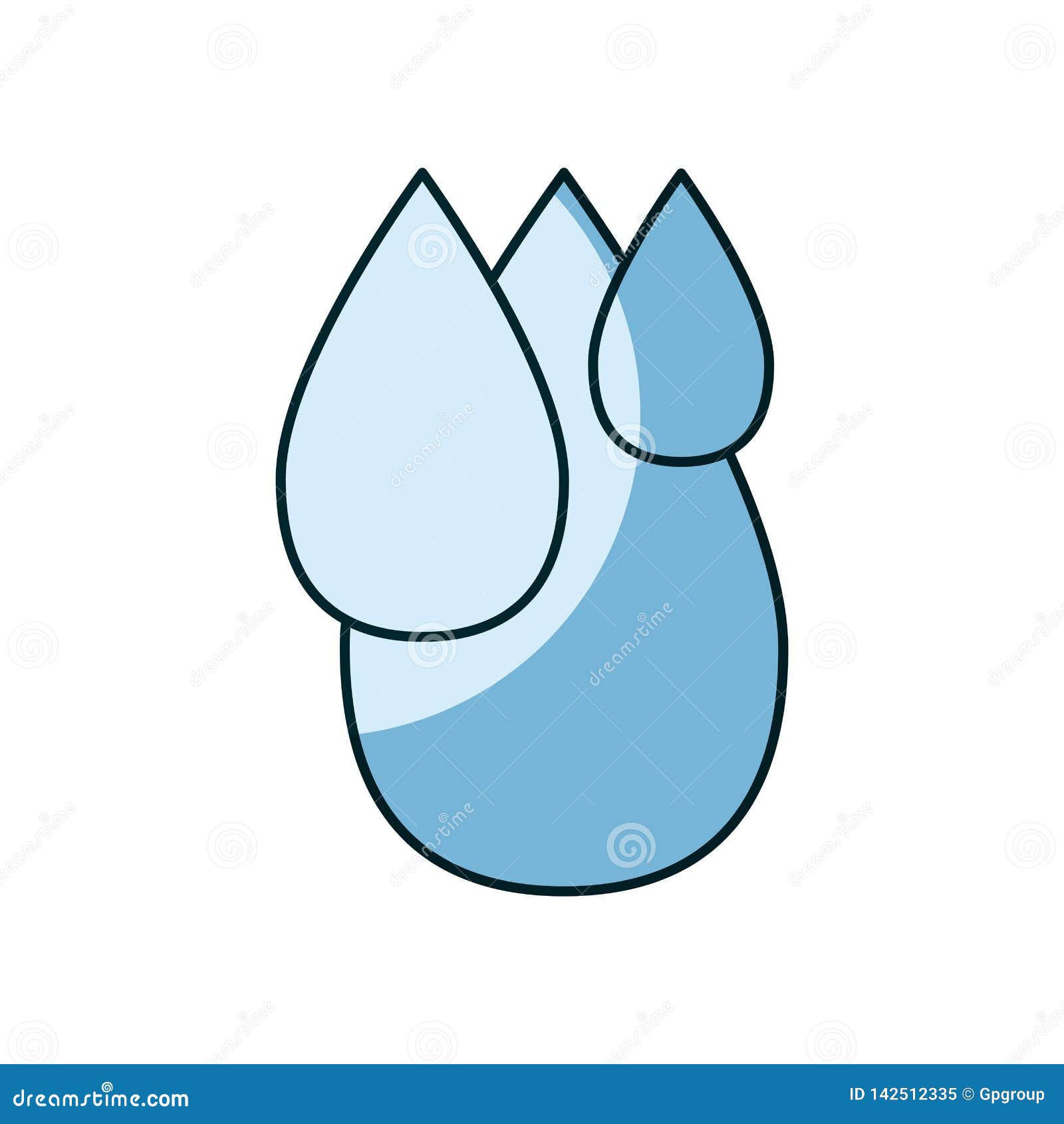 Blue Shading Silhouette of Water Drops Stock Vector - Illustration of ...