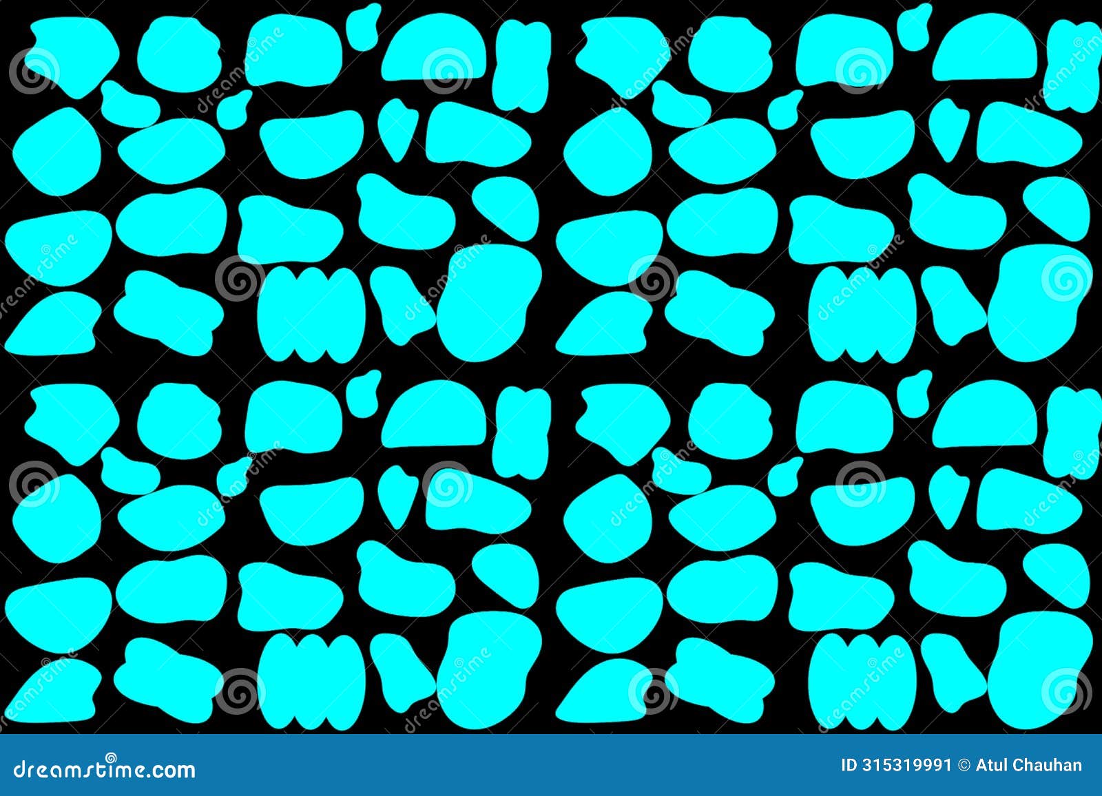 Blue Shape Design on the Black Background Stock Illustration ...