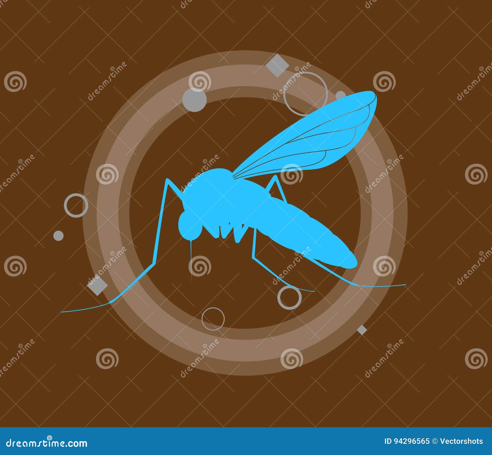 Blue Shape of Mosquito stock vector. Illustration of infection - 94296565