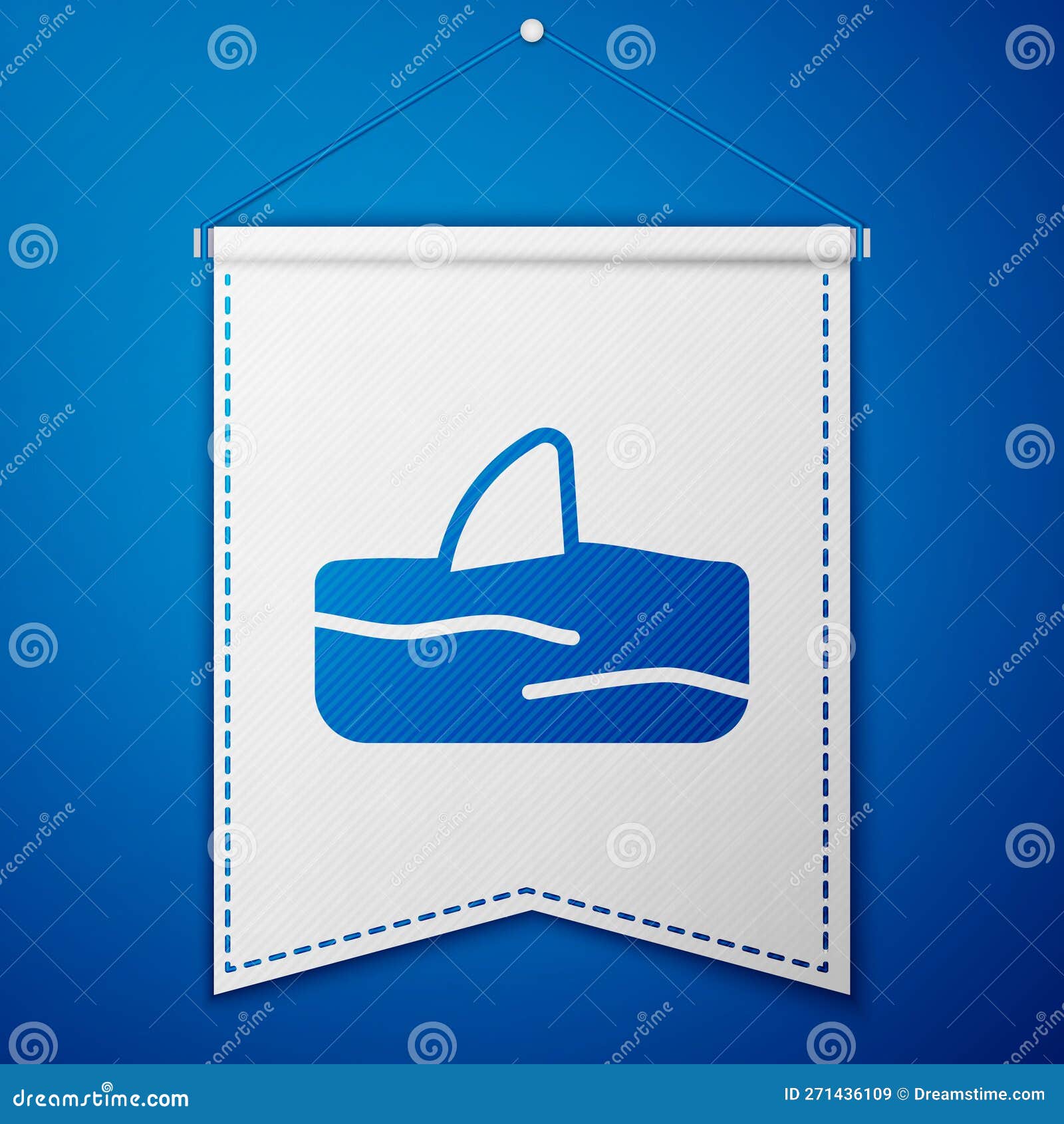 Blue Shark Fin in Ocean Wave Icon Isolated on Blue Background. White ...