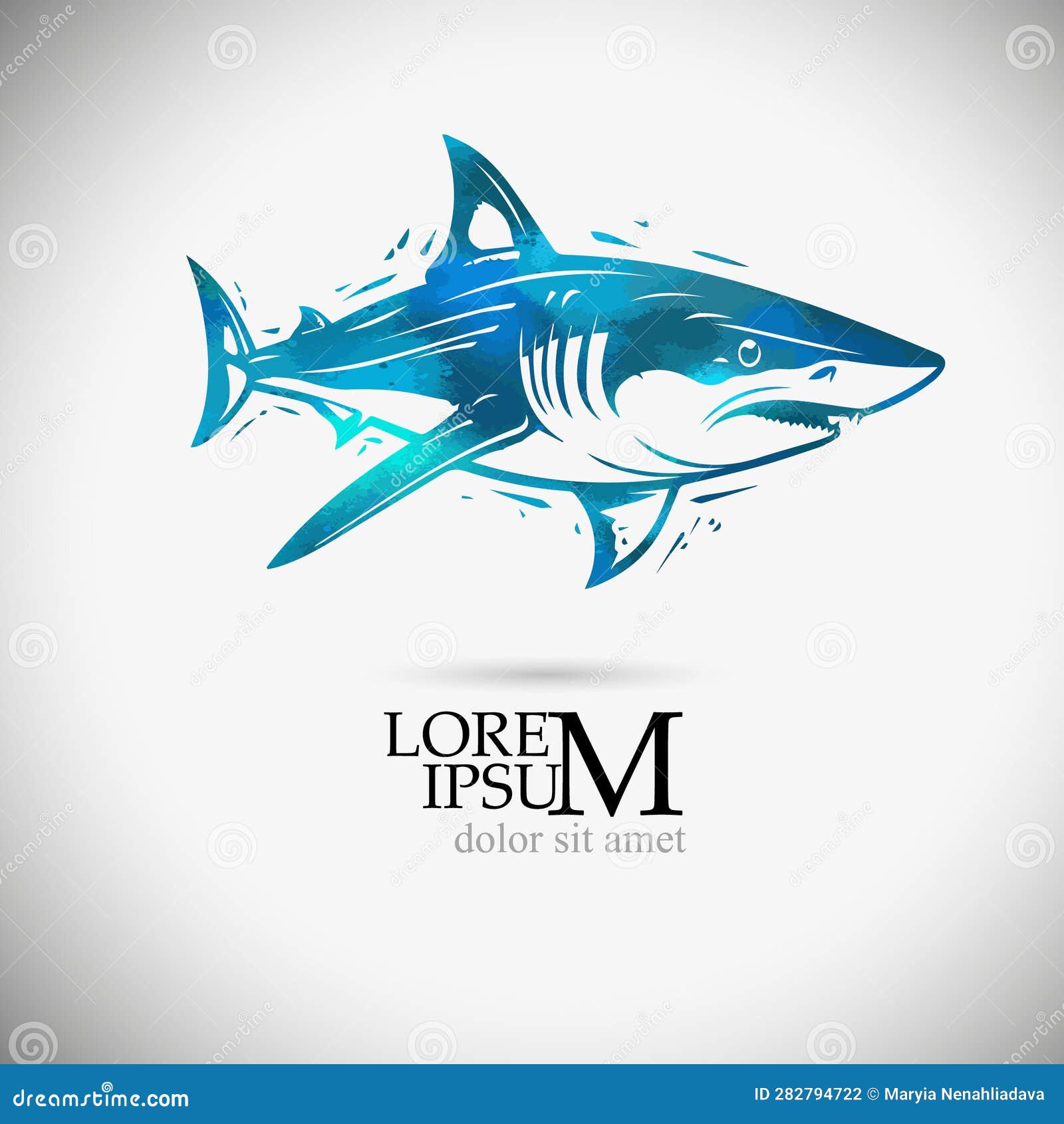 Blue Shark Object. Vector Illustration Stock Vector - Illustration of ...