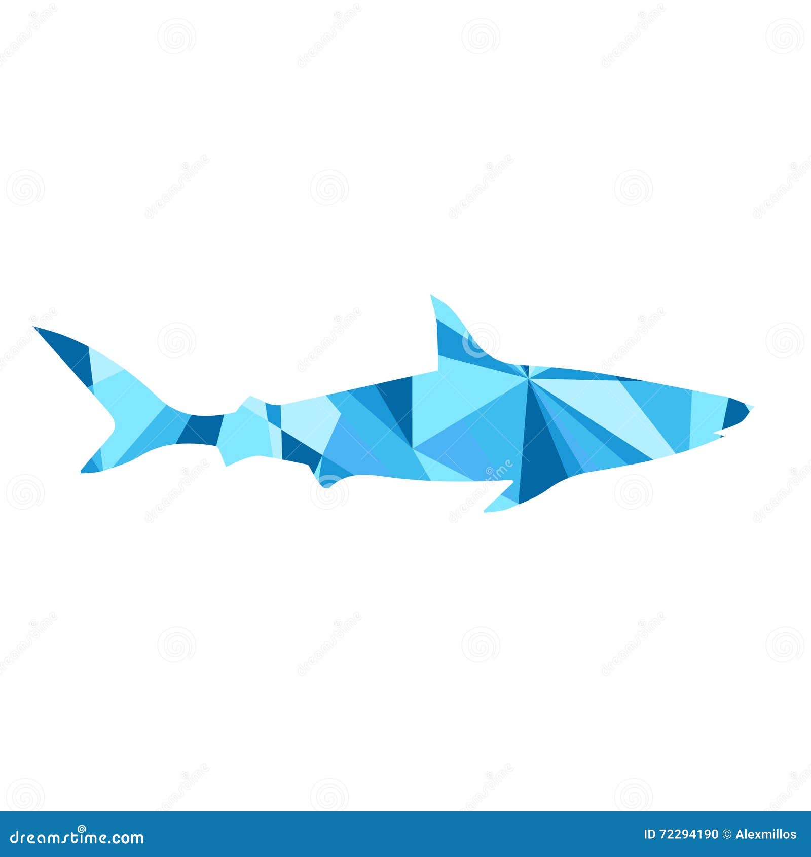 Blue Shark Silhouette. Animal Stock Illustration - Illustration of ...
