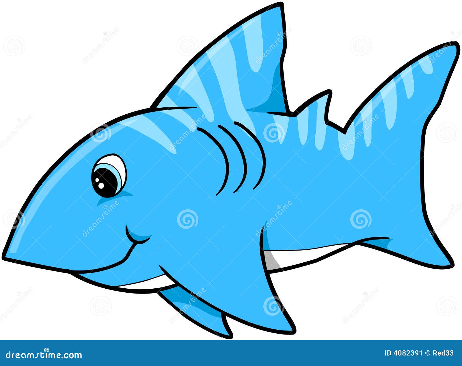 Blue Shark Vector stock vector. Illustration of colored - 4082391
