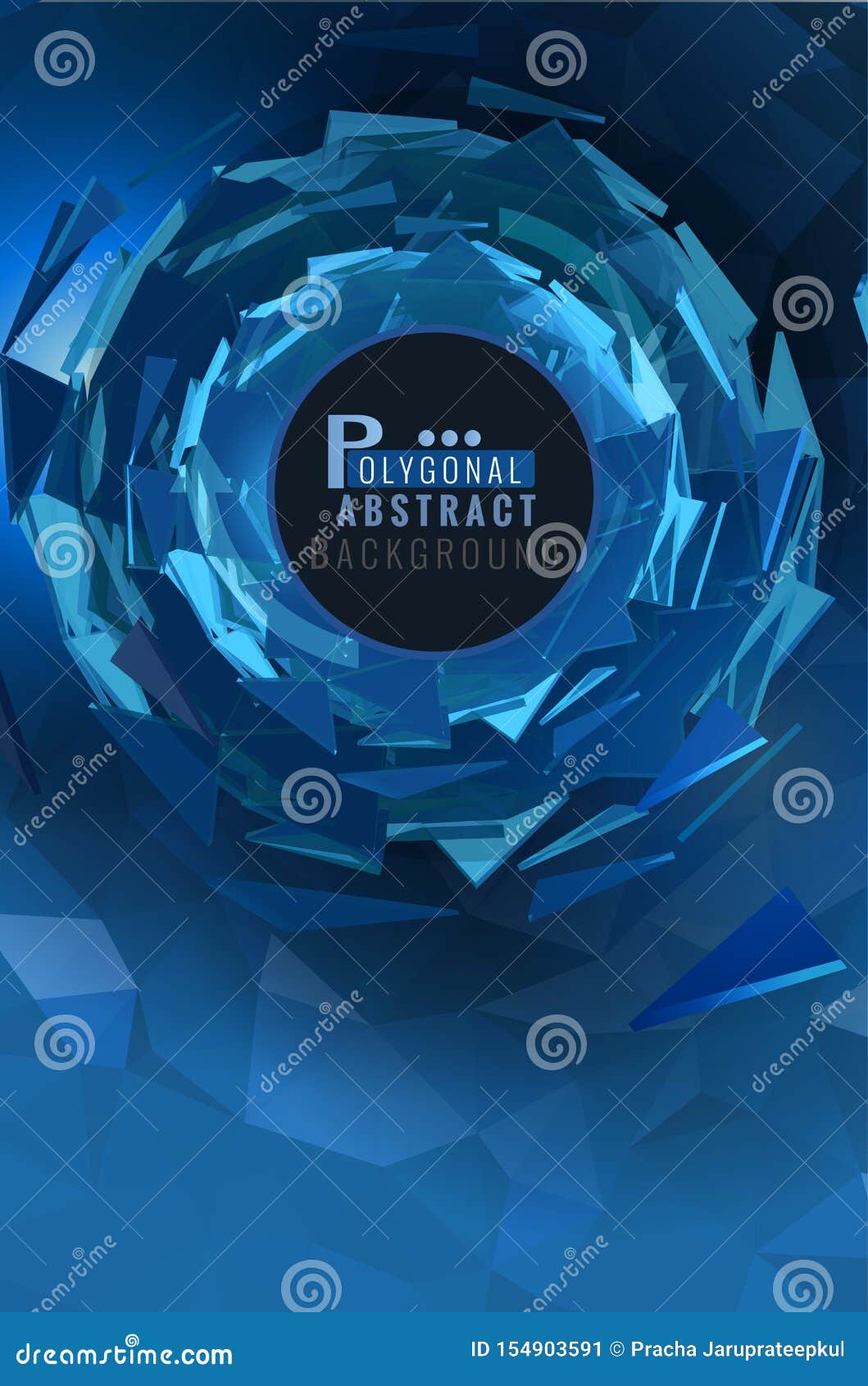 Blue Shatter Polygonal Background Stock Vector - Illustration of cyber ...