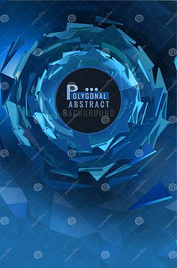 Blue Shatter Polygonal Background Stock Vector - Illustration of cyber ...