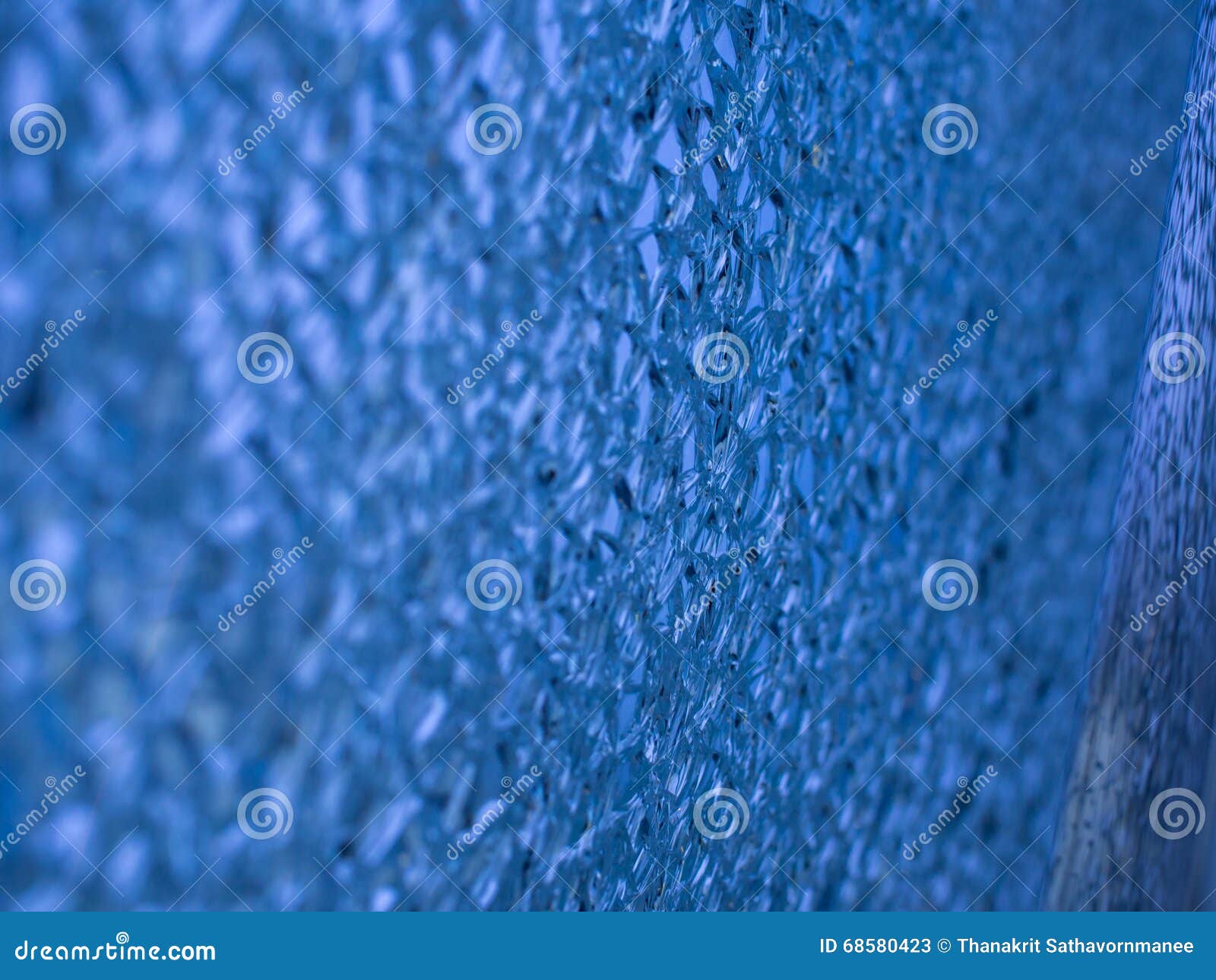 Blue Shattered Glass Window Stock Image - Image of pattern, detail ...