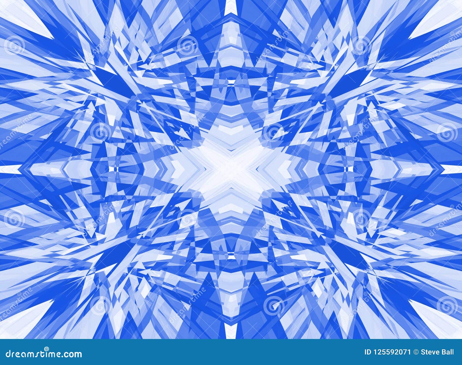 Blue Shattered Kaleidoscope Pattern Stock Illustration - Illustration ...