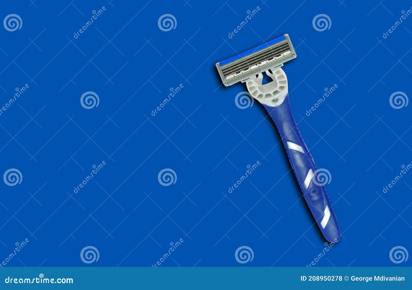 Blue shave razor stock photo. Image of gillette, equipment - 208950278