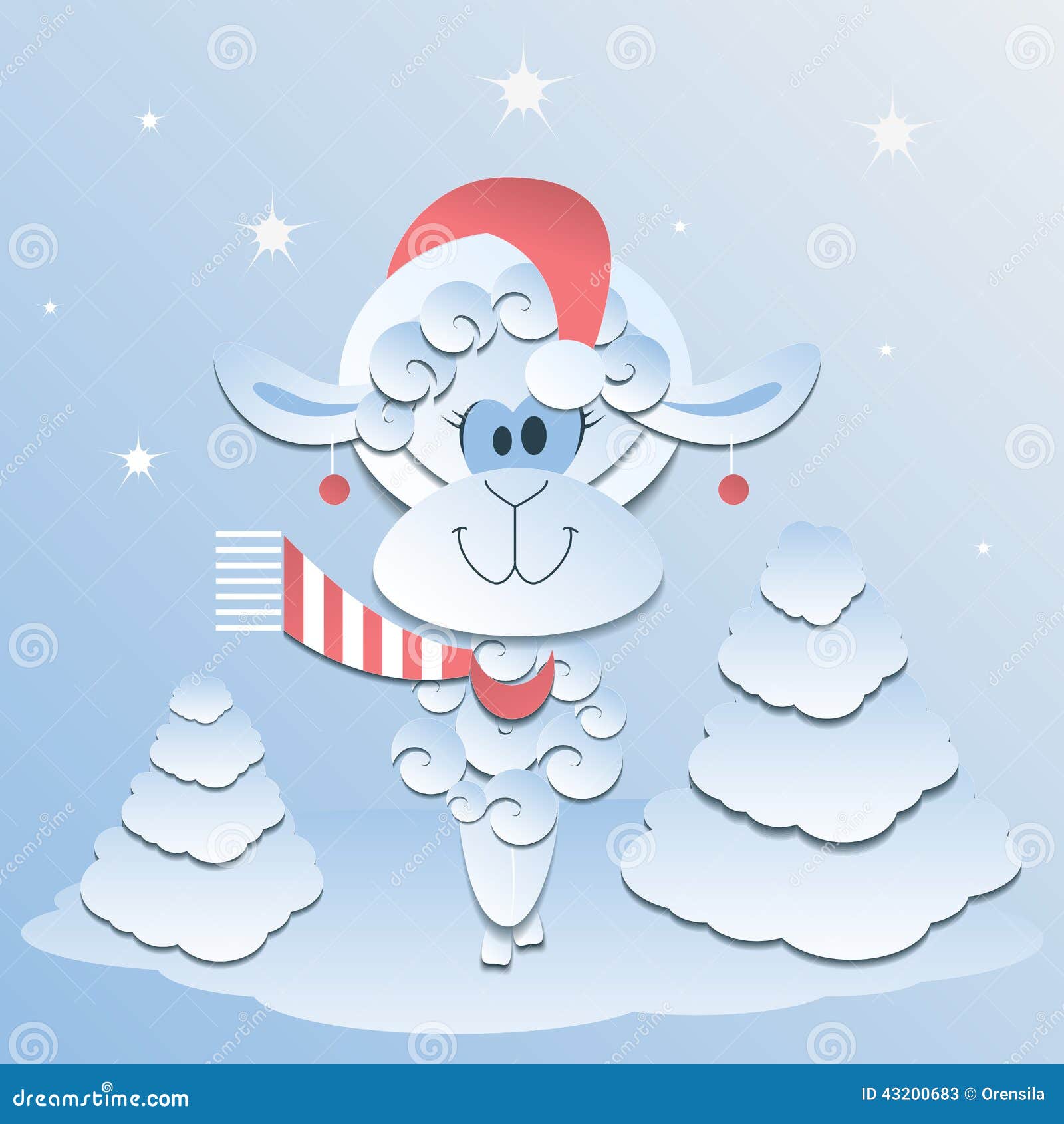 Blue Sheep. Symbol 2015 stock vector. Illustration of fleece - 43200683