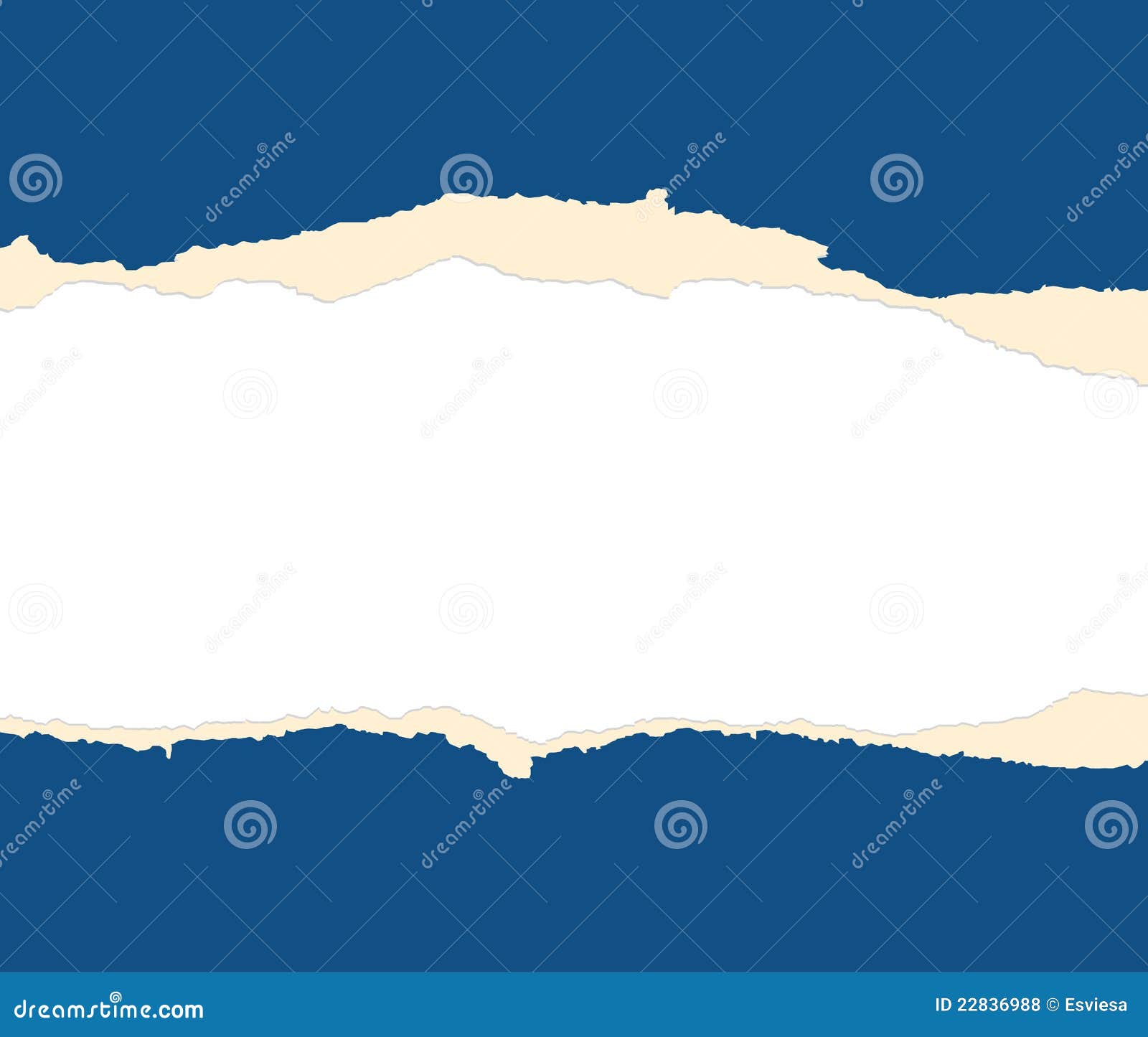 A Blue Sheet of Paper is Teared in Two Stock Vector - Illustration of ...