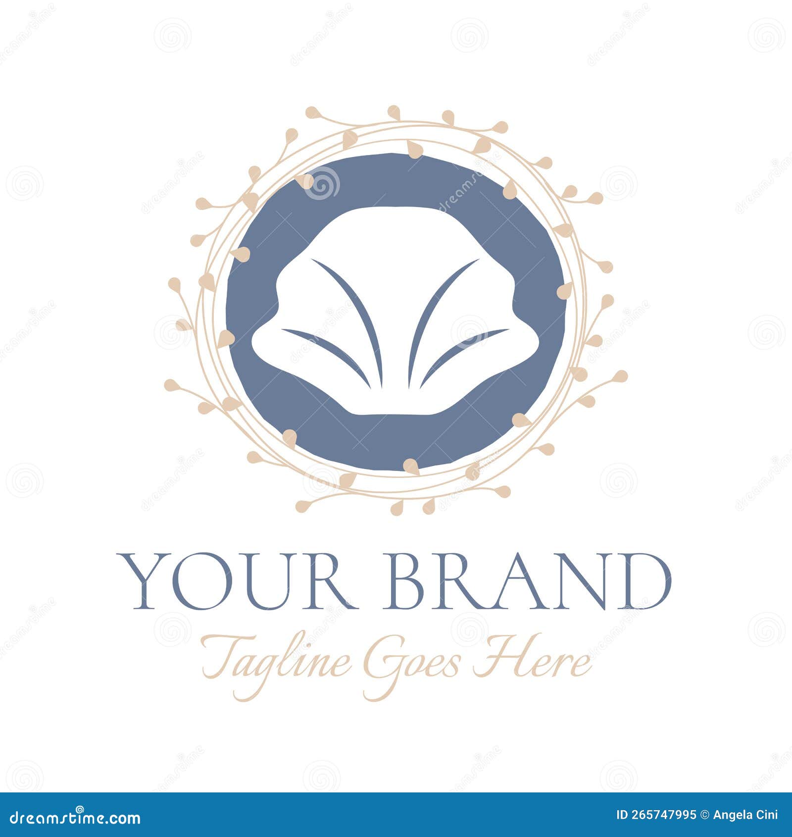 Blue Shell Logo Design. Vintage Style Icon Stock Vector - Illustration ...