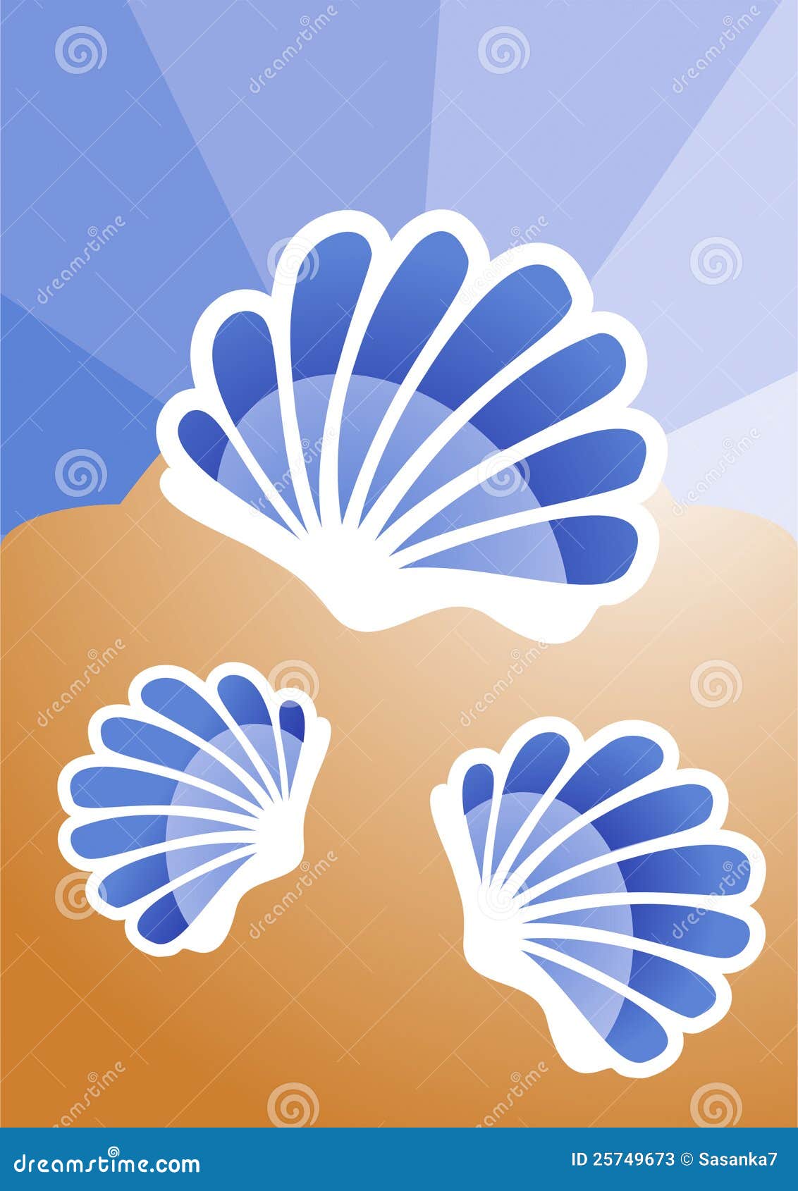 Blue shells stock illustration. Illustration of clip - 25749673