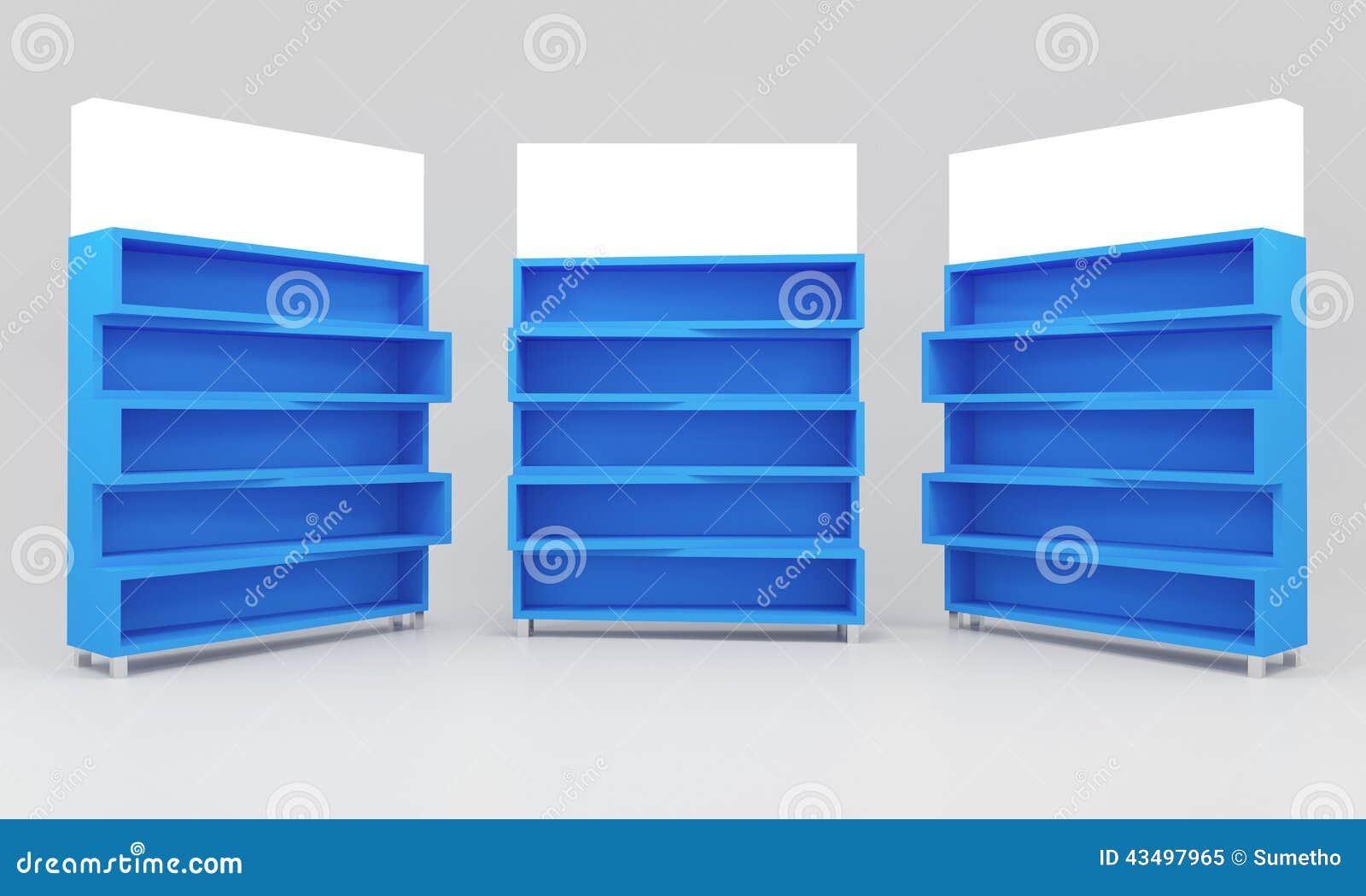 Blue shelves stock illustration. Illustration of white - 43497965