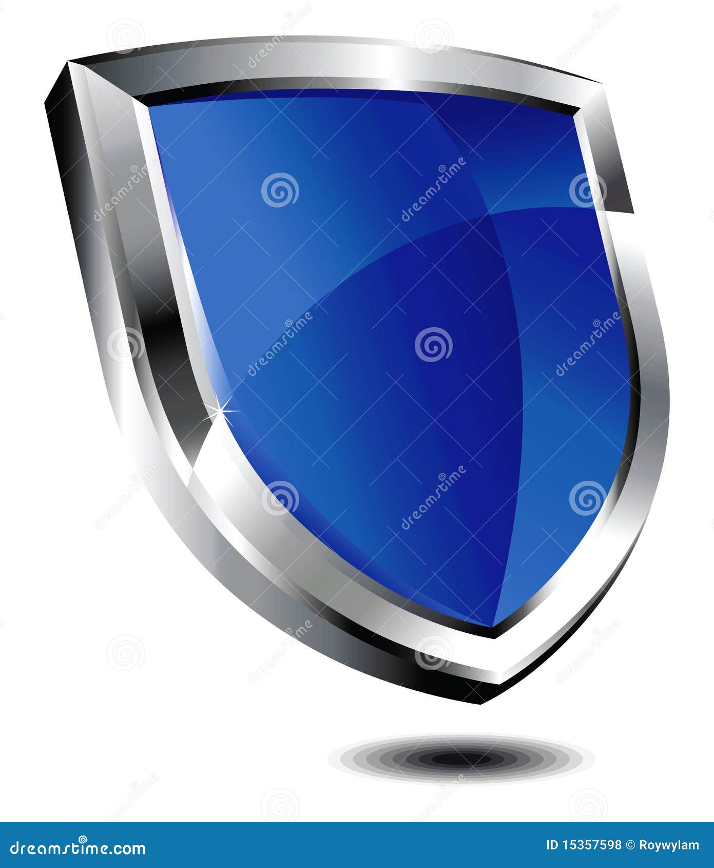 Blue Shield stock vector. Illustration of login, symbol - 15357598