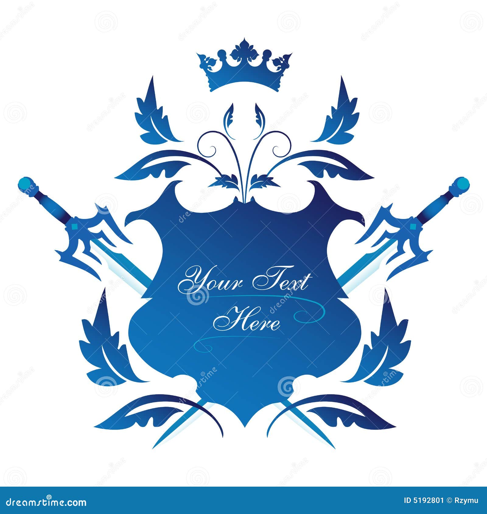 Blue shield stock illustration. Illustration of deco, fashioned - 5192801