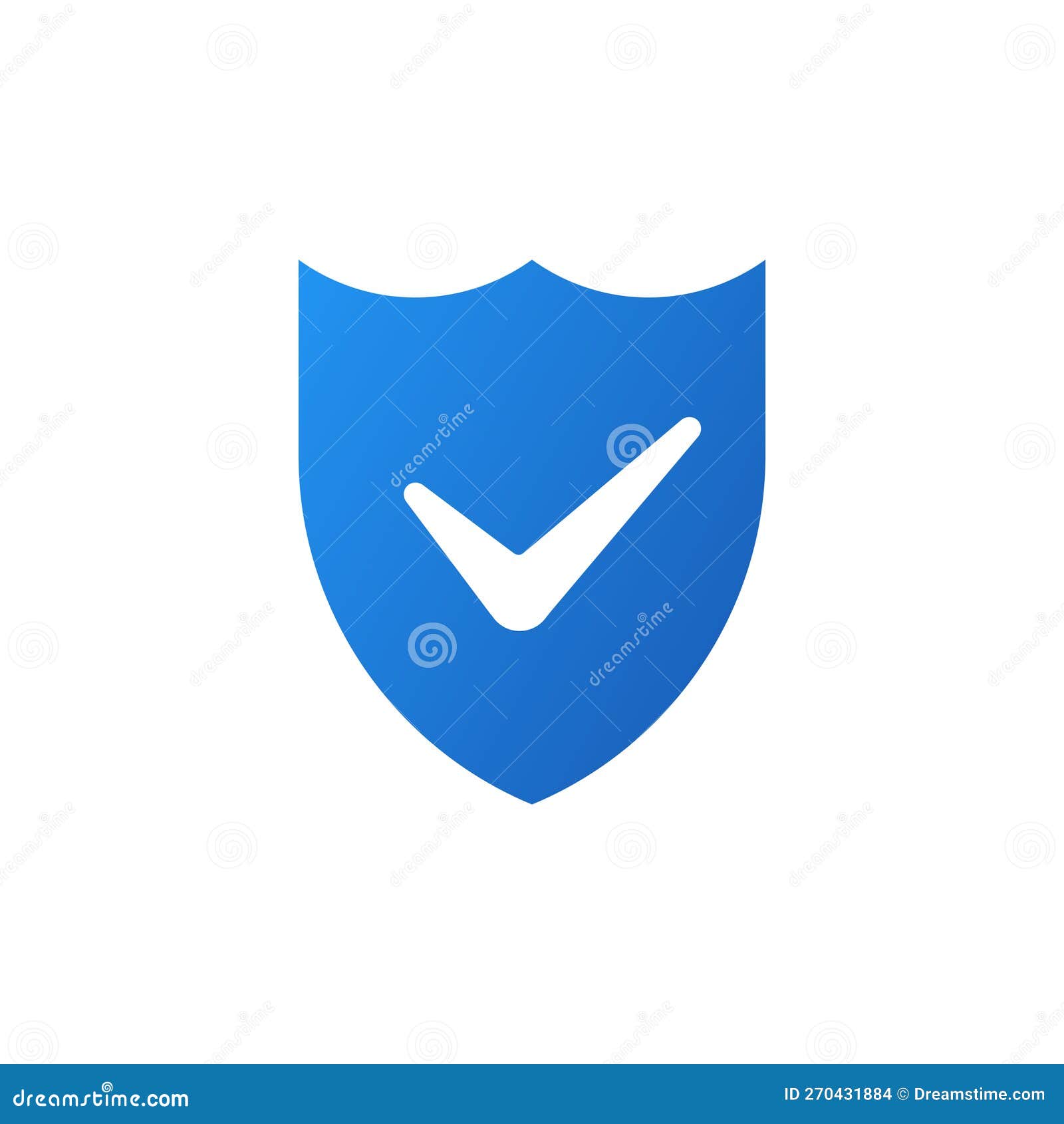 Blue Shield with Check Mark Icon Stock Vector - Illustration of ...
