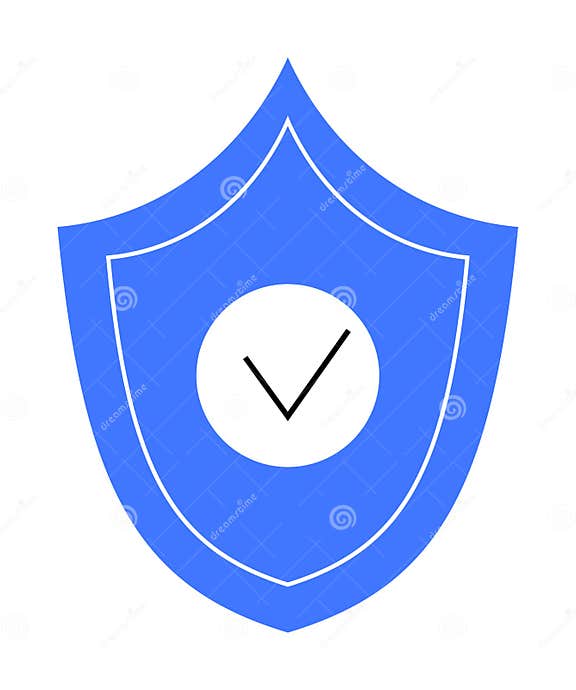 Blue Shield with Check Mark Symbolizing Security and Protection Stock Vector - Illustration of ...