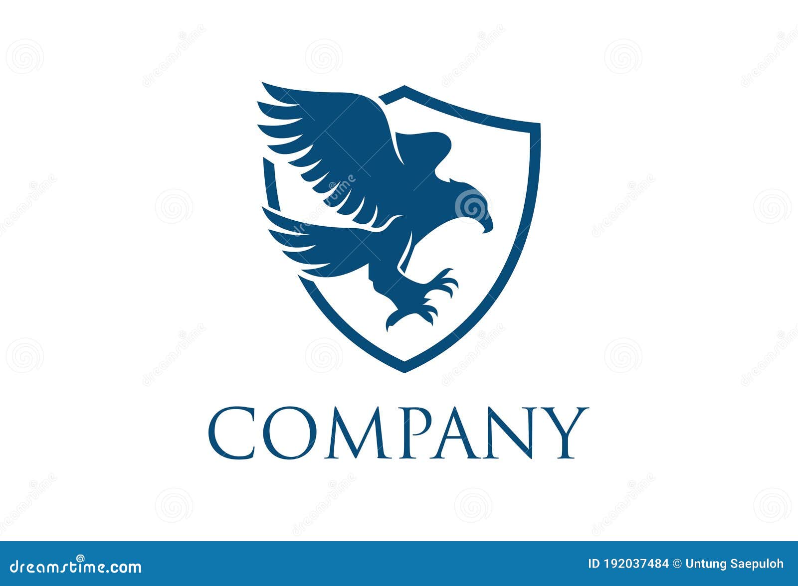 Blue Shield Eagle Logo Design Stock Vector - Illustration of simple ...