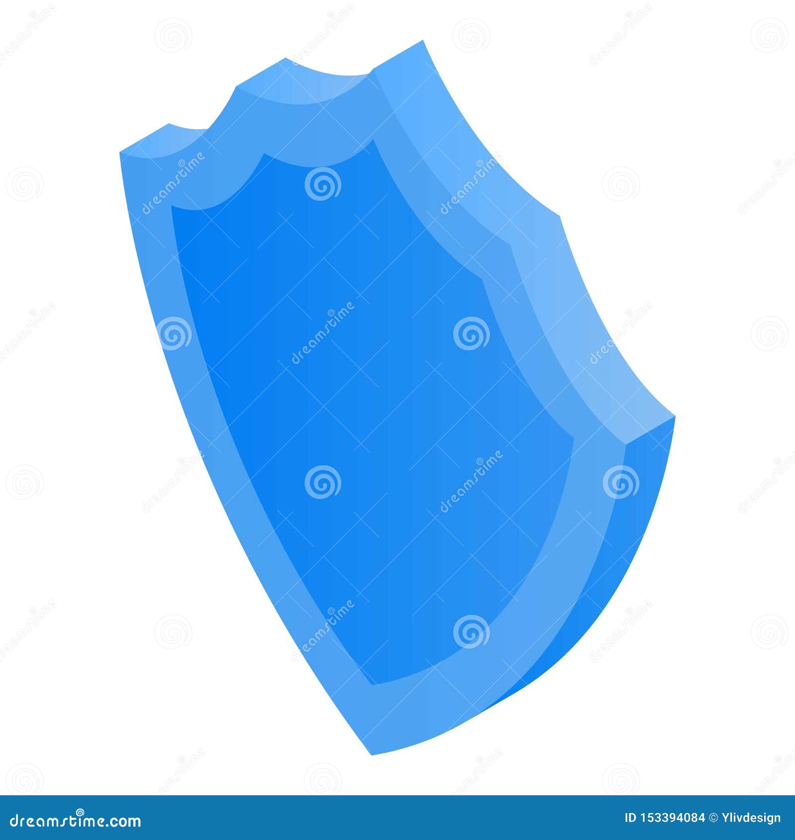 Blue Shield Icon, Isometric Style Stock Vector - Illustration of ...