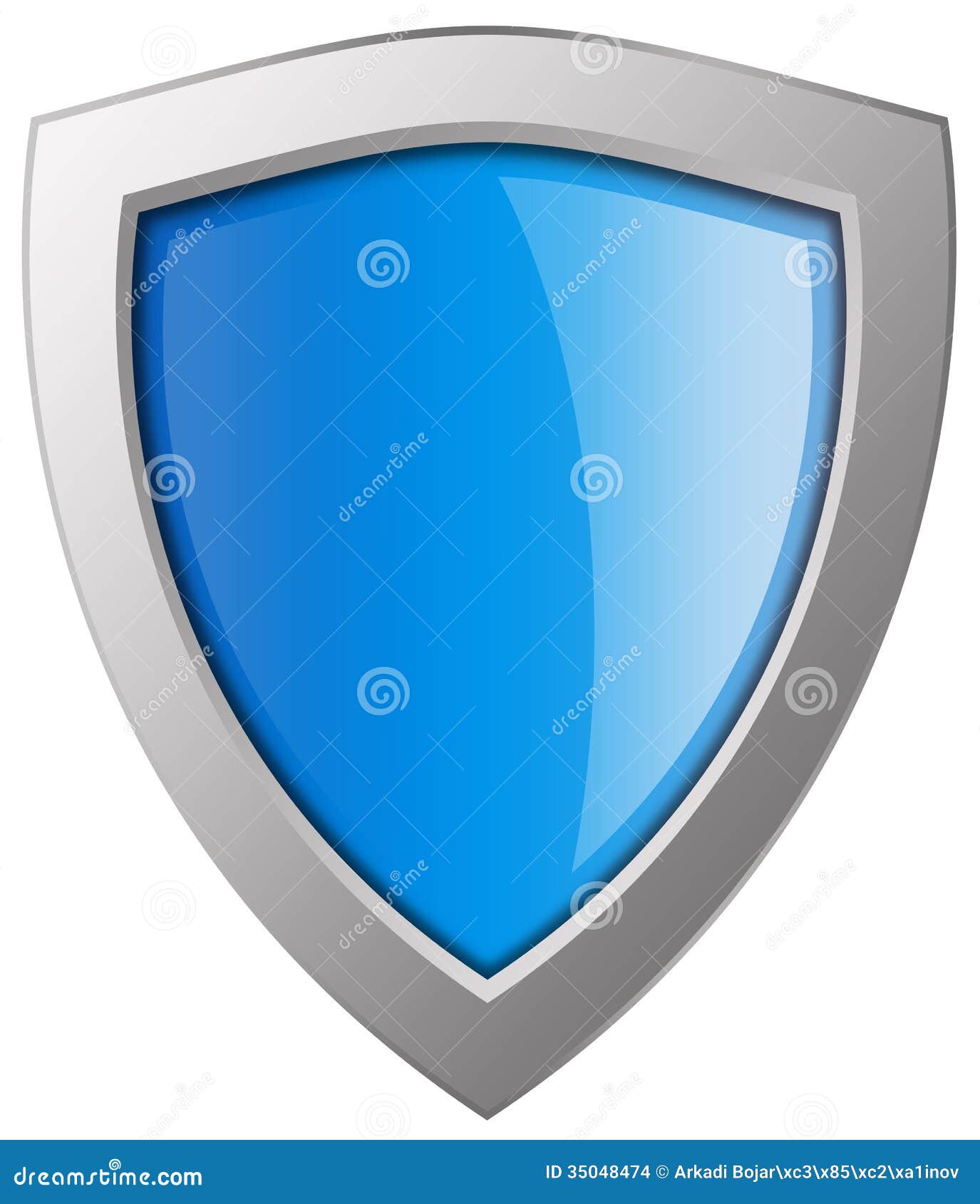 Blue shield illustration stock illustration. Illustration of blank ...