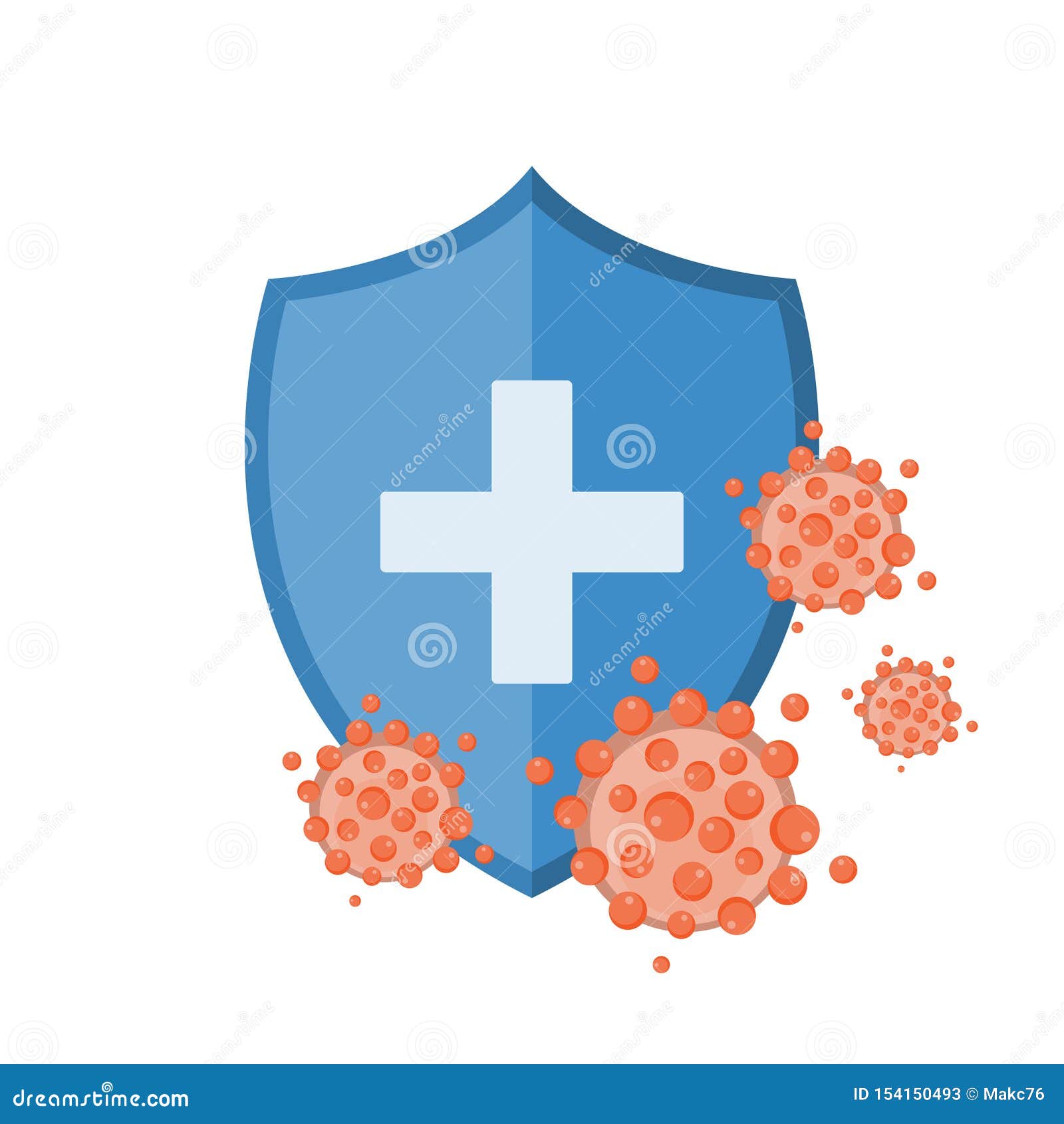 Blue Shield Protecting from Virus Germs and Bacteria Stock Vector ...
