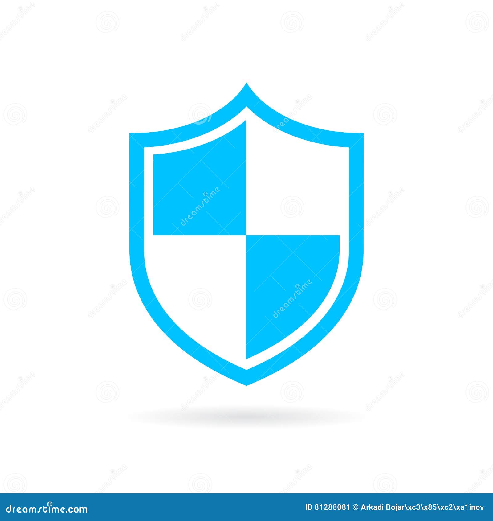 Blue Shield Protection Vector Icon Stock Vector - Illustration of ...