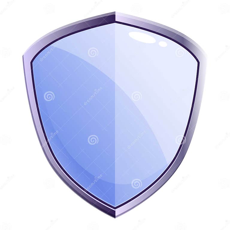 Blue Shield Providing Protection with Metal Frame Stock Illustration ...