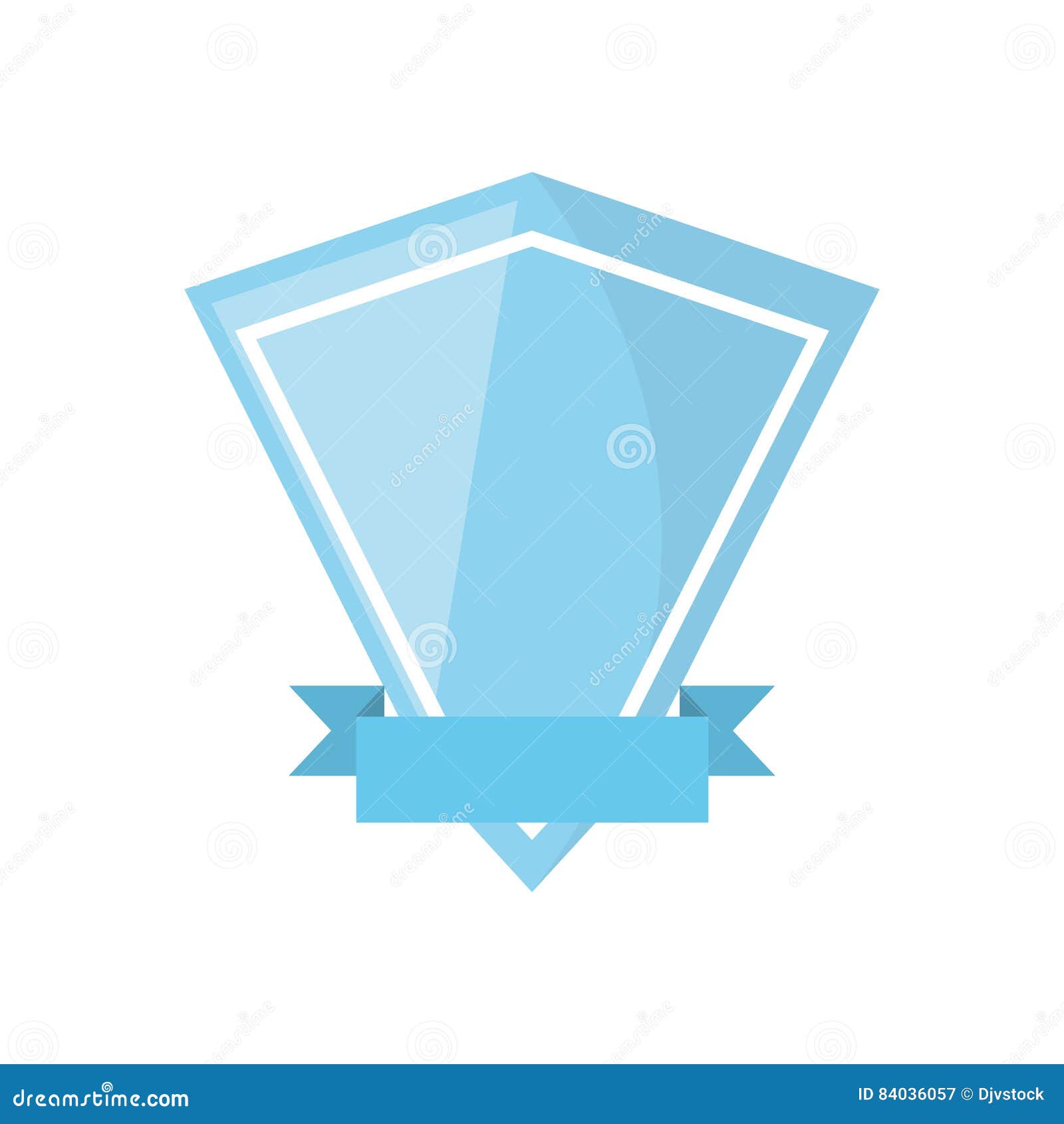 Blue Shield Ribbon Shape Diamond Empty Stock Illustration ...