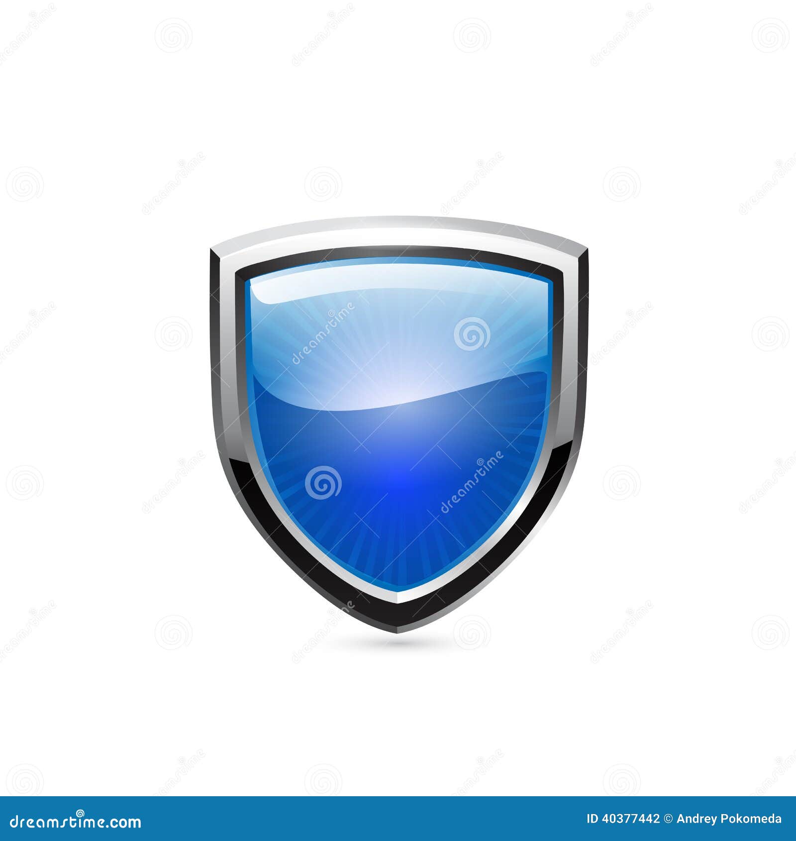 Blue Shield on White. Vector Stock Vector - Illustration of antivirus ...