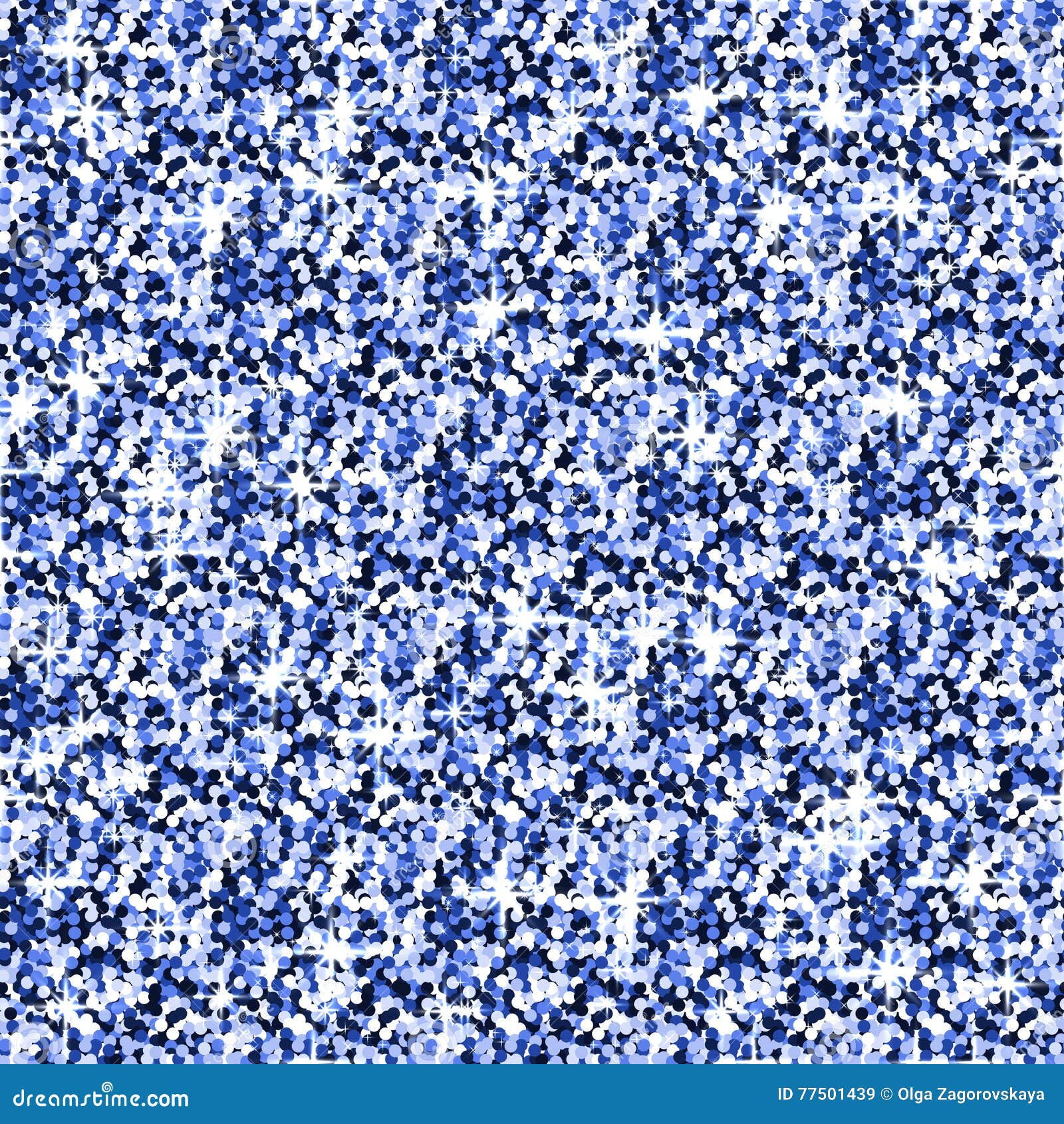 Blue Shine Glitter Vector Background, Sparkle Abstract Seamless Pattern ...