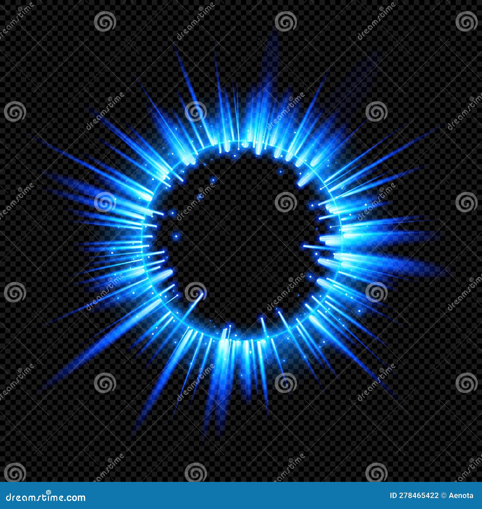 Blue Shine Starburst Flare Flash with Rays and Sparks on Transparent ...