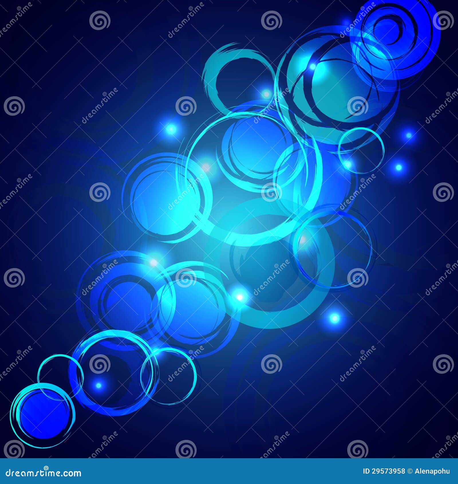 Blue Shining Background with Grunge Circles Stock Vector - Illustration ...