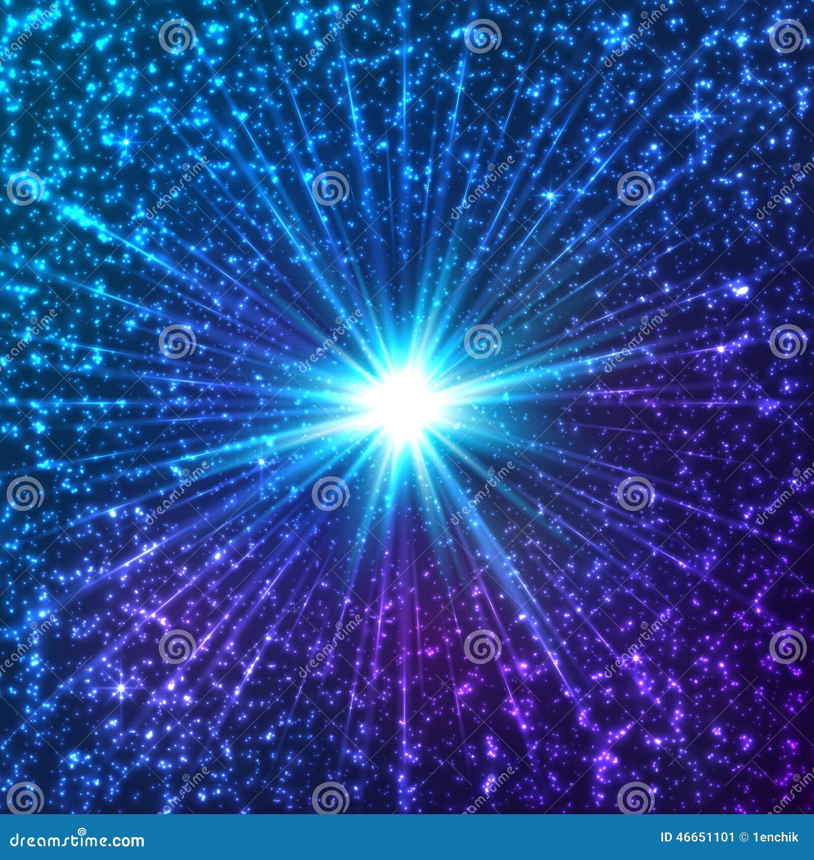 Blue Shining Cosmic Vector Stars Stock Vector - Illustration of dark ...