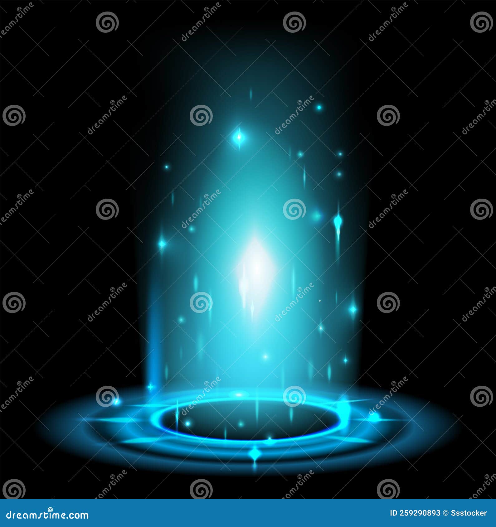 Blue Shining Portal Ring. Magic Particles Glow Stock Vector ...