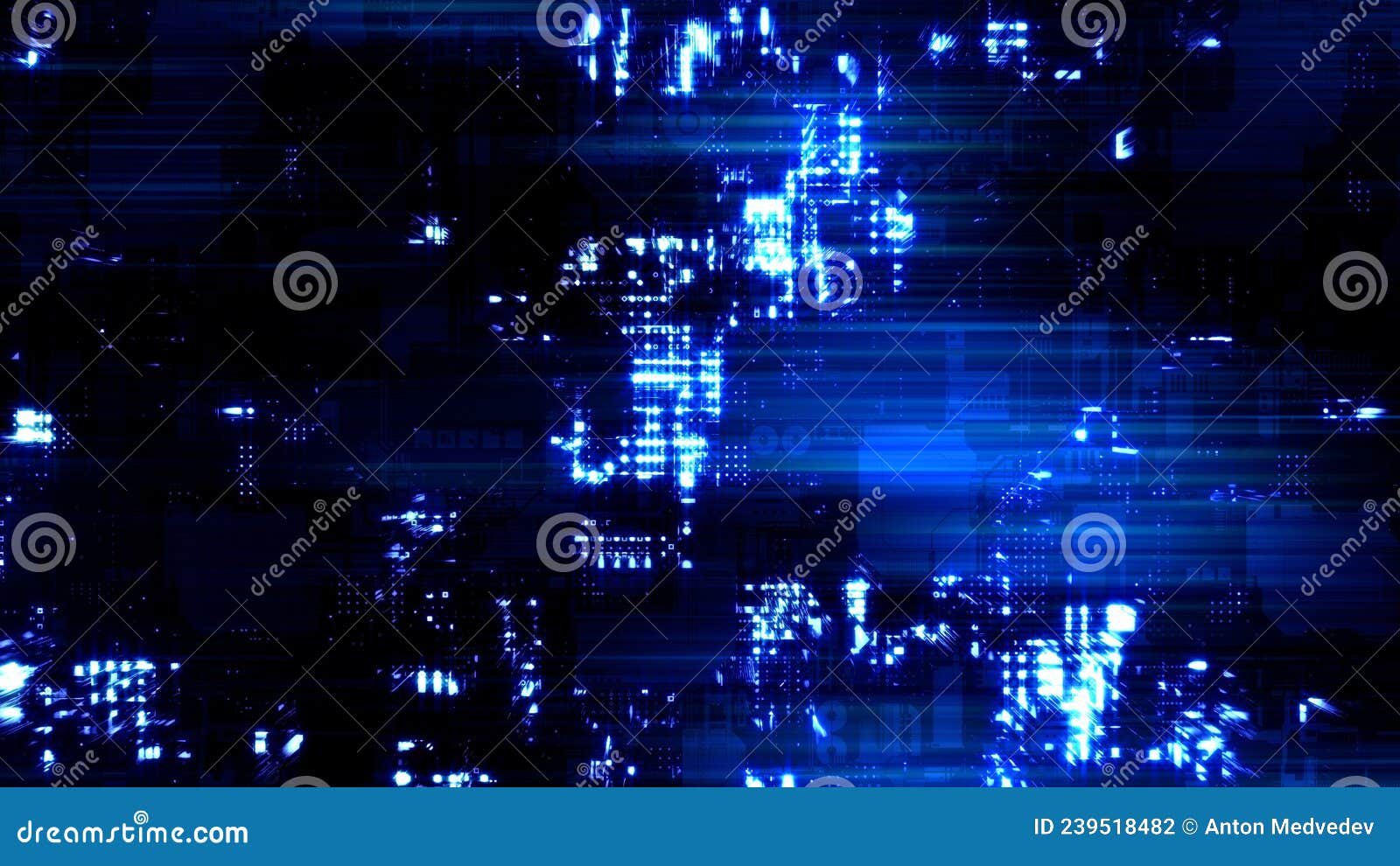 Blue Shining Technological Cyber Punk Hi-tech Bg - Abstract 3D ...