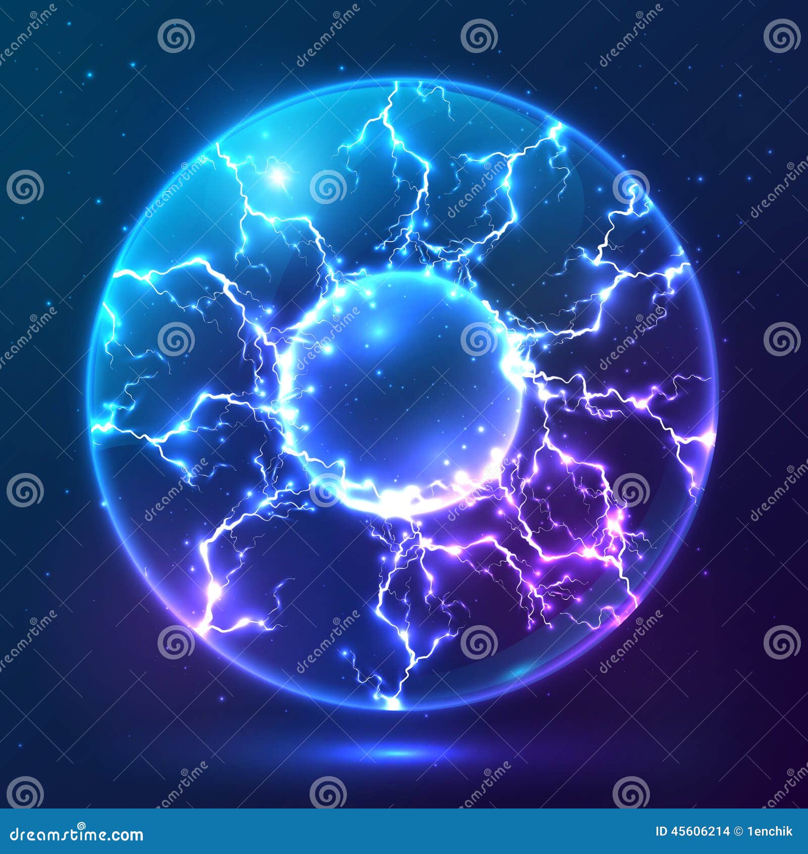 Blue Shining Vector Plasma Ball Stock Vector - Illustration of heat ...