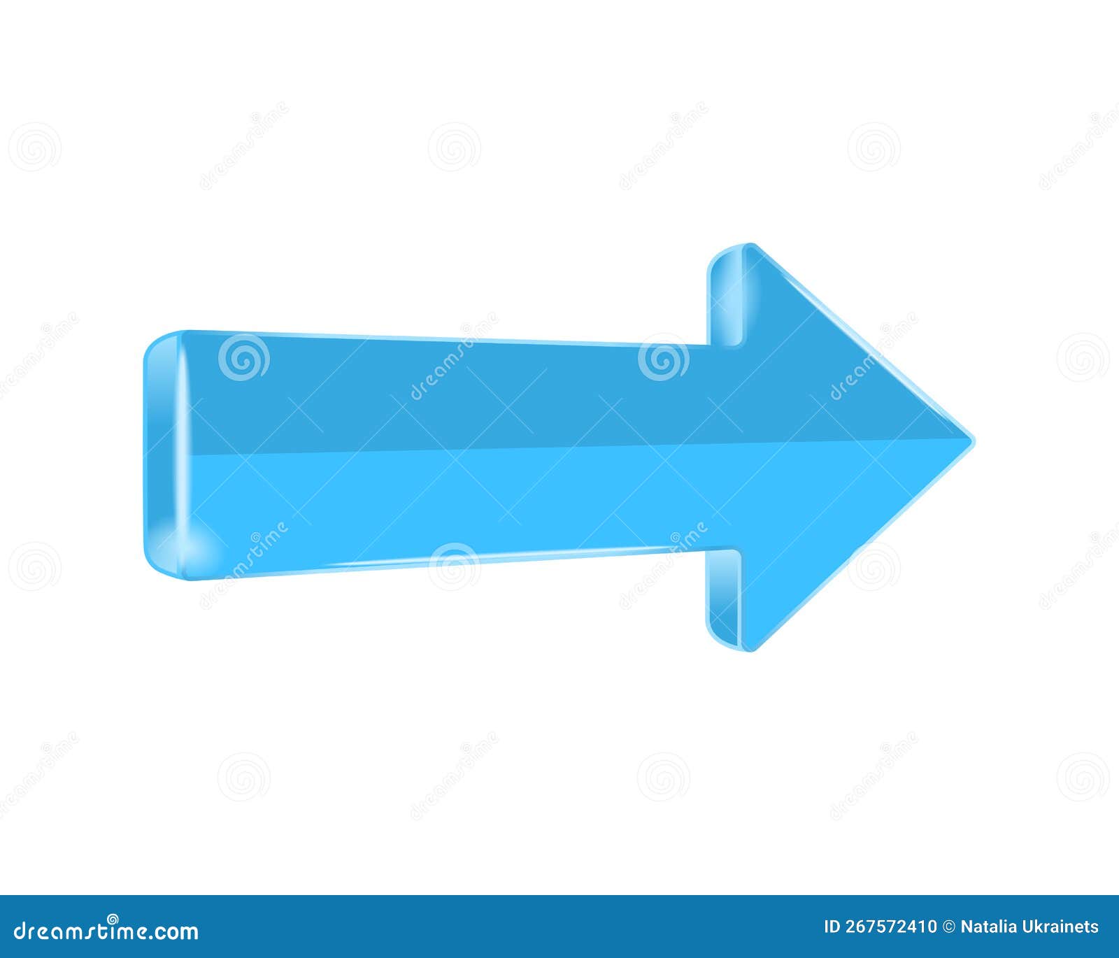 Blue shiny arrow stock vector. Illustration of shadow - 267572410