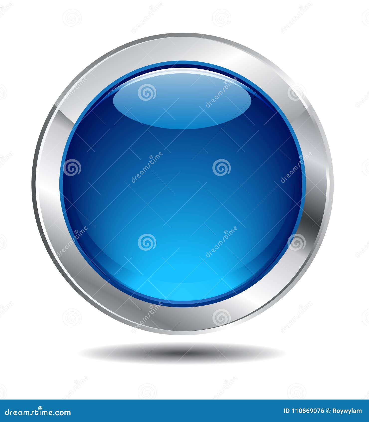 Blue Shiny Button Icon, Vector Design Stock Vector - Illustration of ...