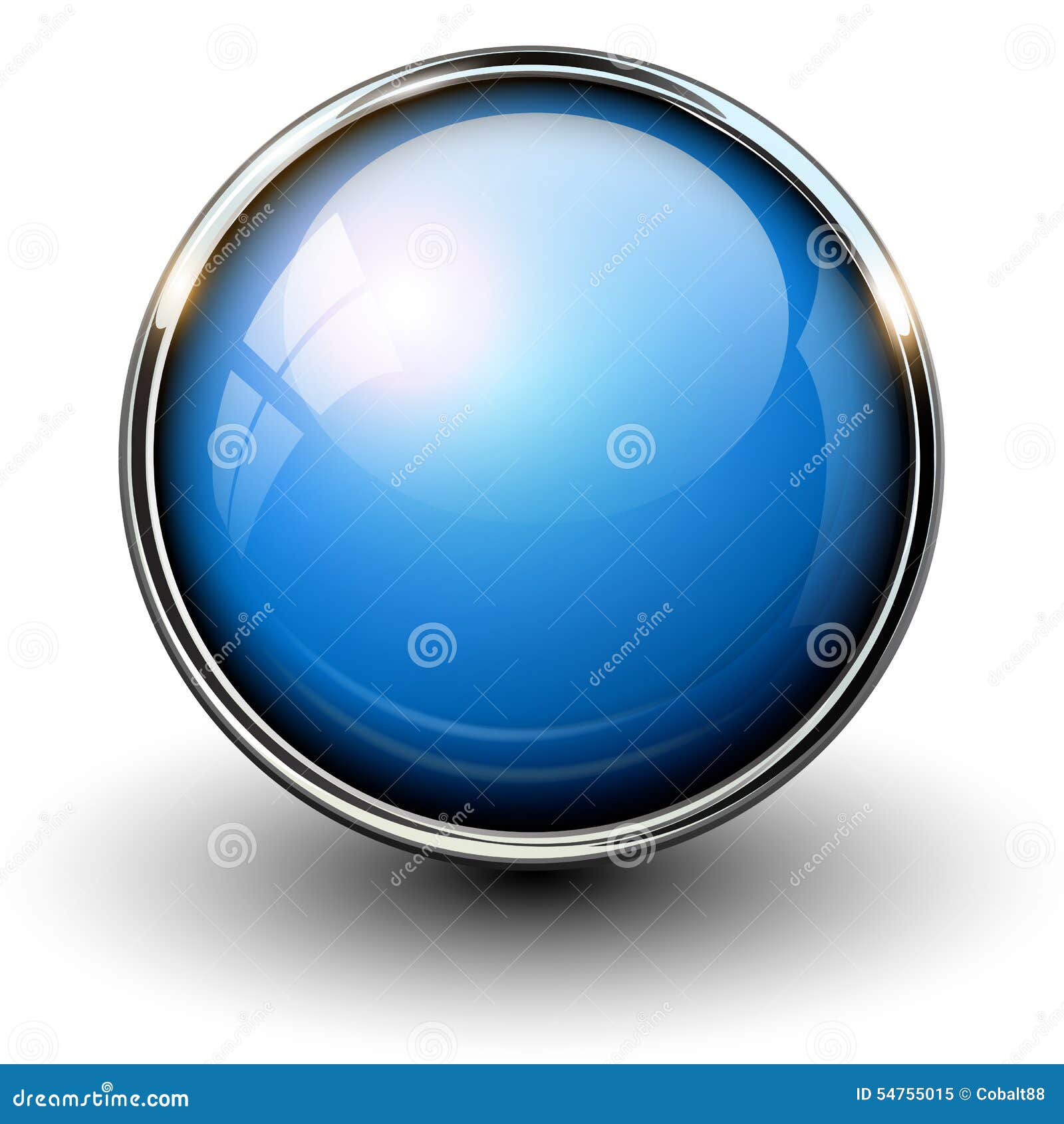 Blue shiny button stock vector. Illustration of download - 54755015