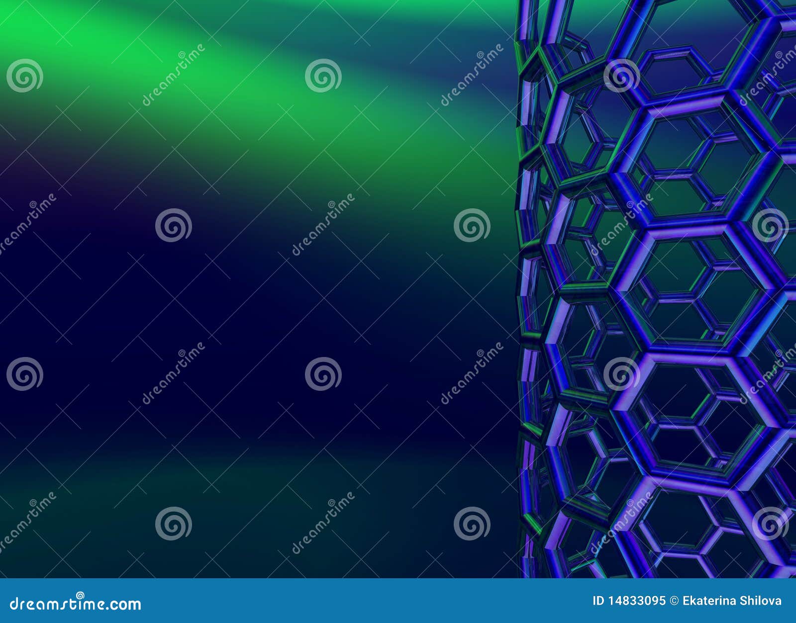 Blue Shiny Carbon Nanotube on Dark Blue Background Stock Illustration ...