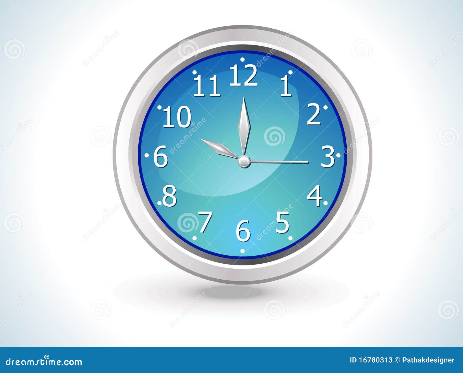 Blue shiny clock icon stock vector. Illustration of alarm - 16780313