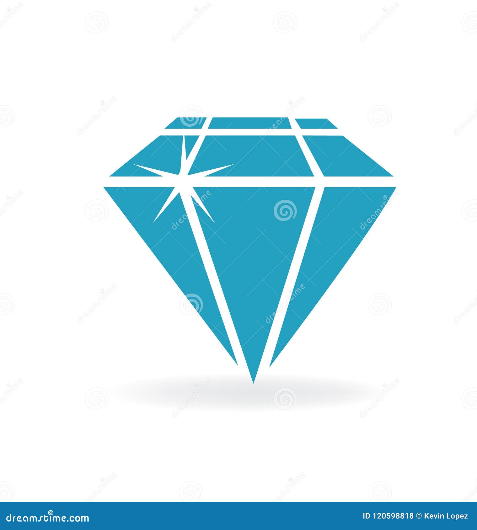 Blue shiny diamond vector stock vector. Illustration of rhinestone ...