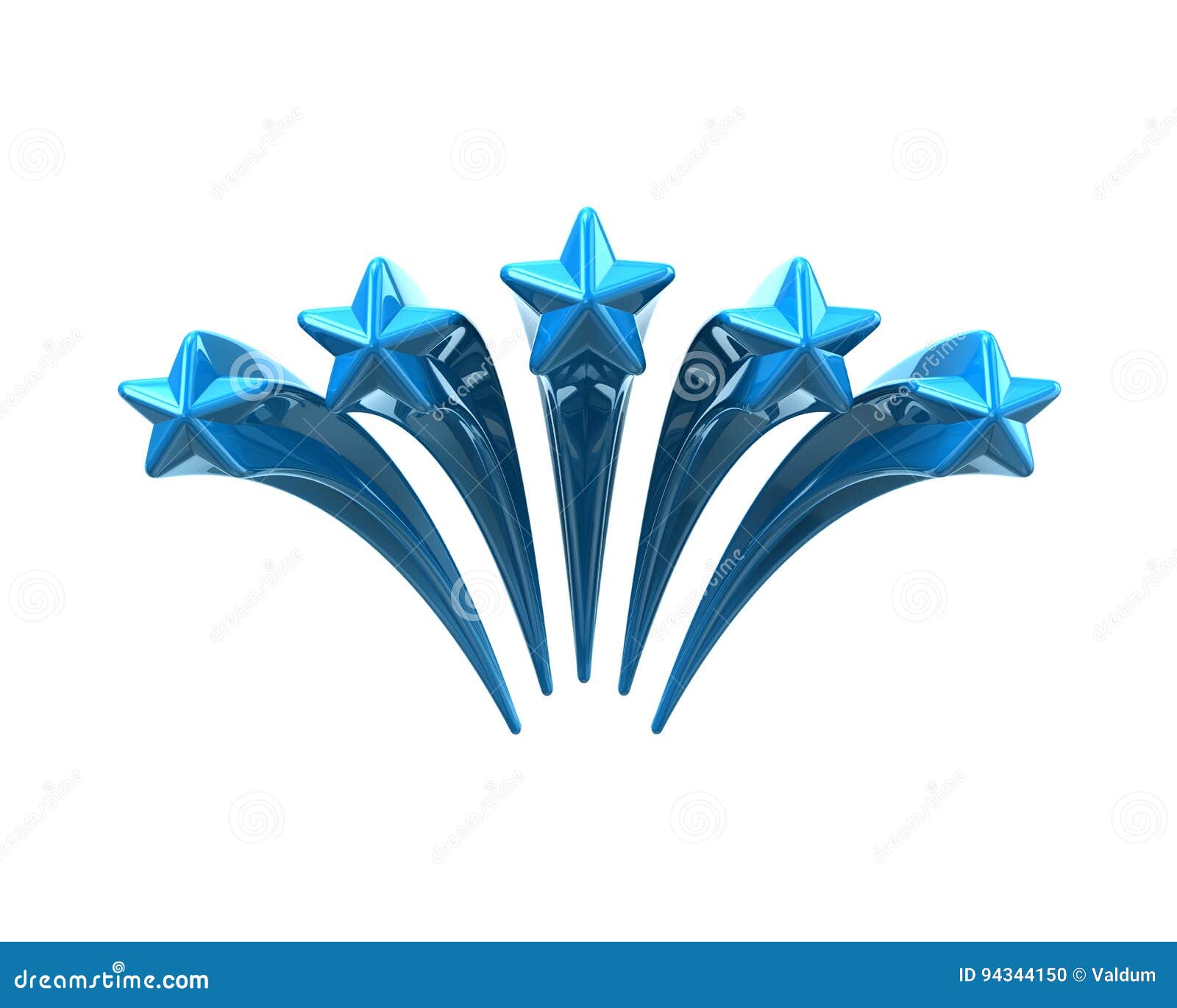 Blue shiny five stars stock illustration. Illustration of success ...