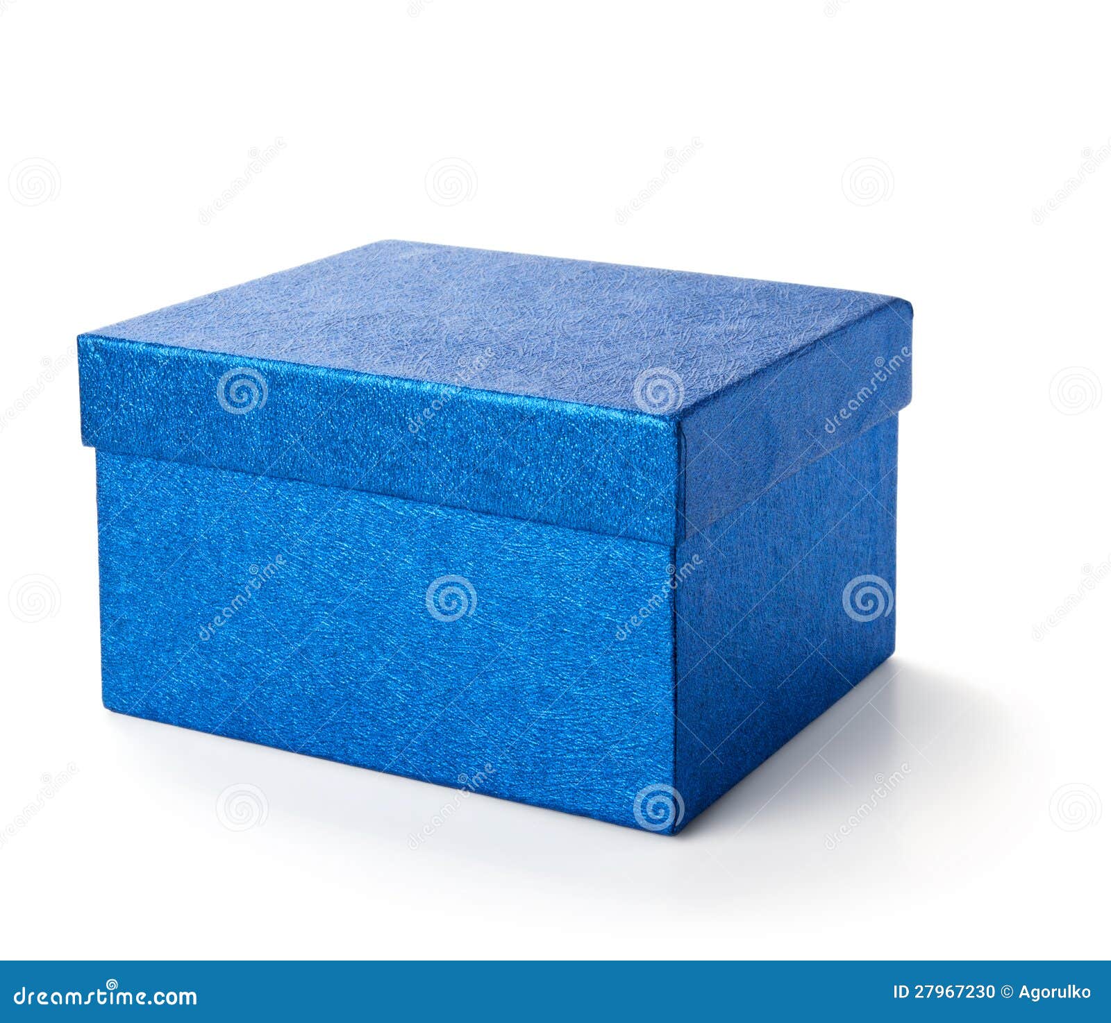 Blue Shiny Gift Box on White Stock Photo - Image of cardboard, gift ...