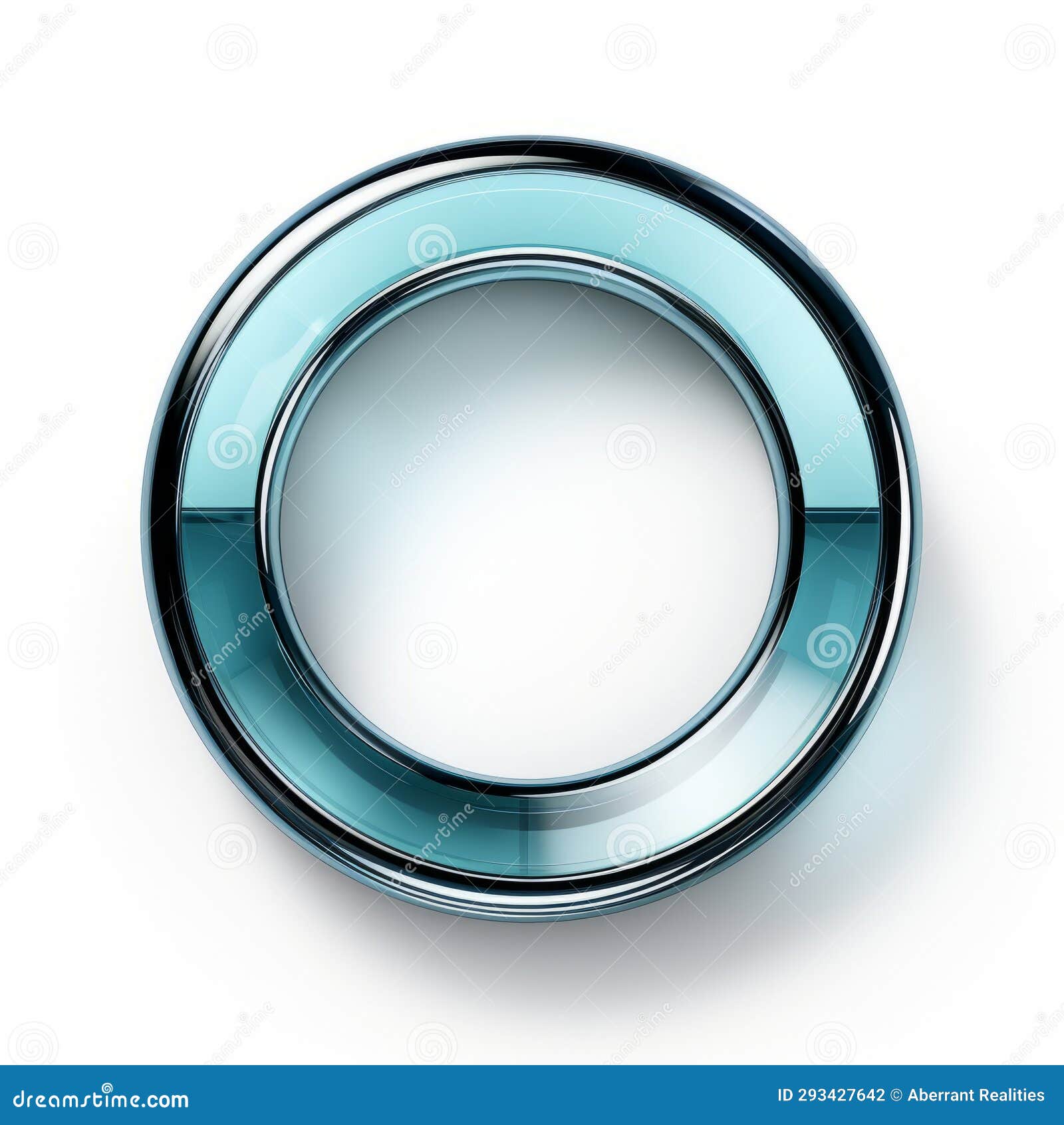 A Blue Shiny Metal Ring on a White Background Stock Illustration ...