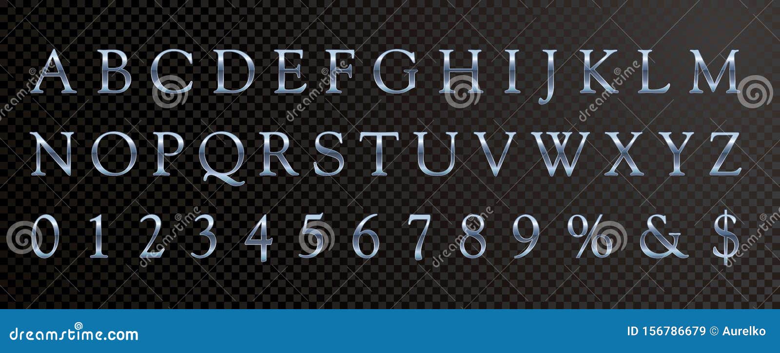 Abc blue serif stock vector. Illustration of separated - 156786679