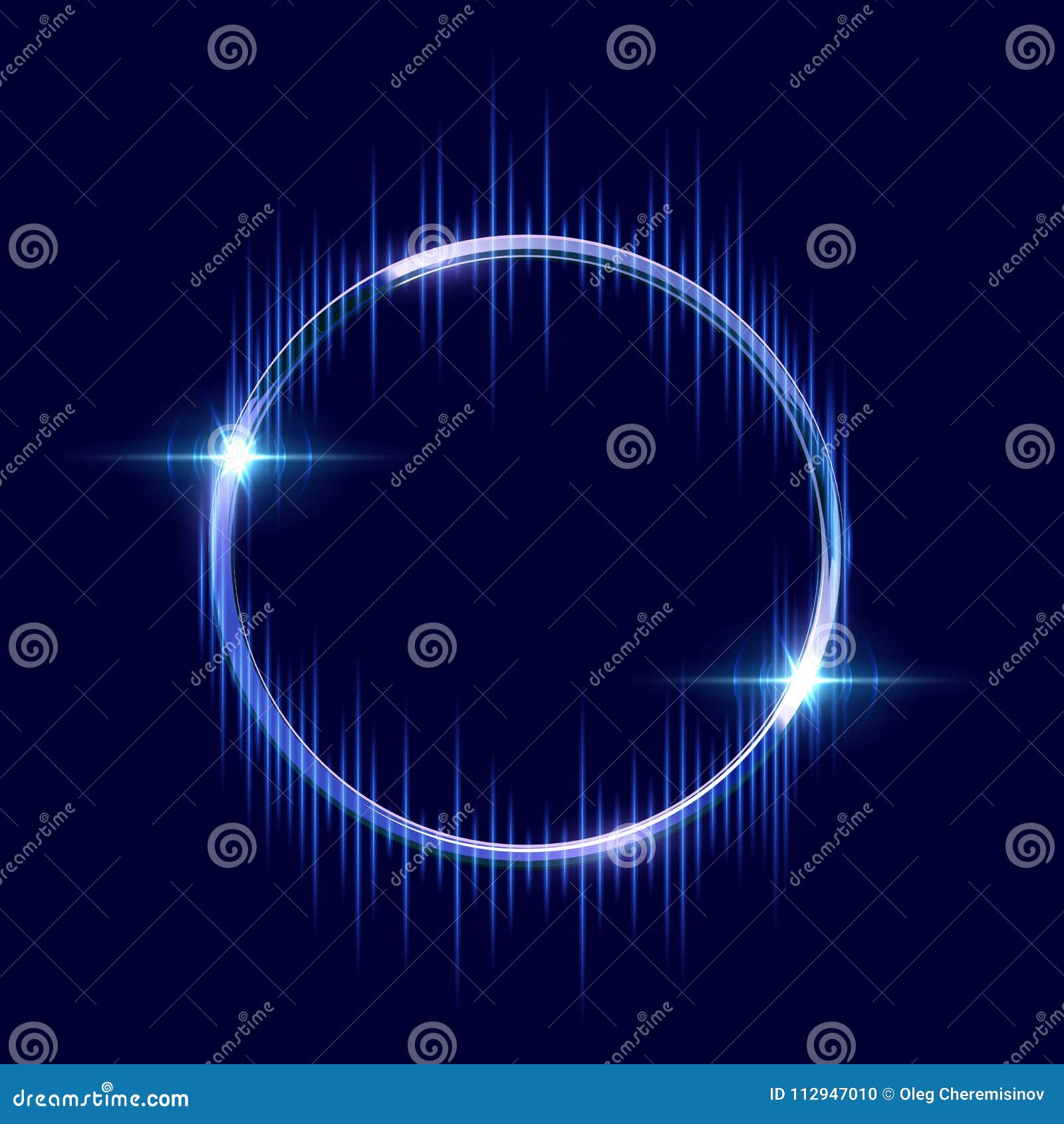 Blue Shiny Ring Frame on Dark Blue Background. Vector Design Element ...