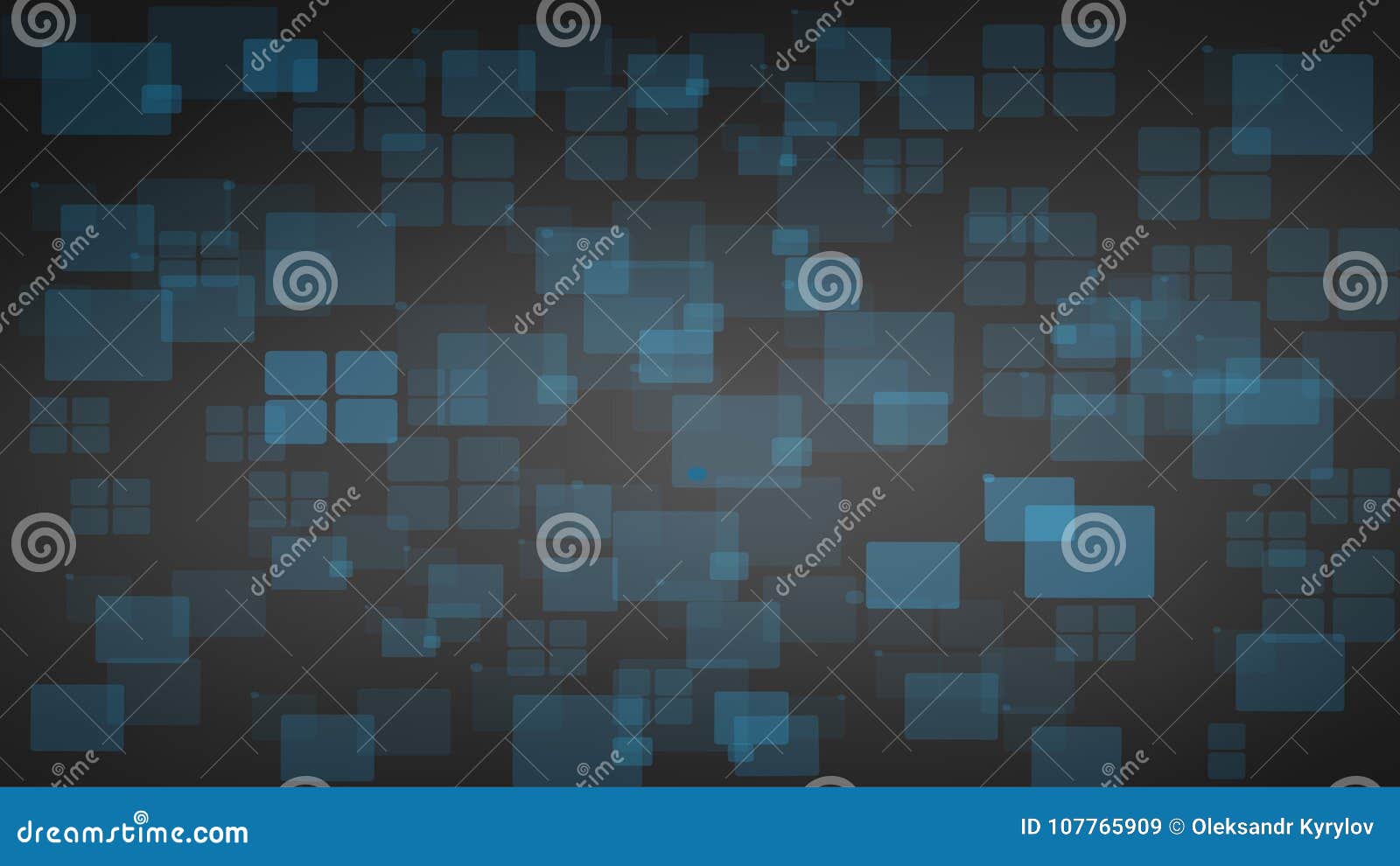 Blue Shiny Squares Shapes Technical Background. Vector Technology ...
